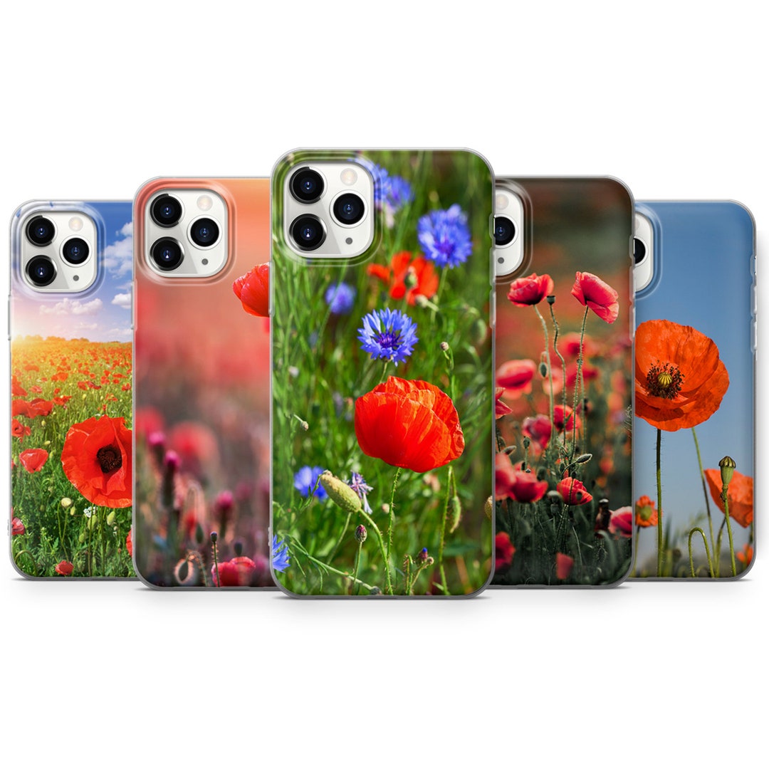 Poppy Beautiful Summer Flower Design Phone Case Cover for iPhone 16 Pro ...