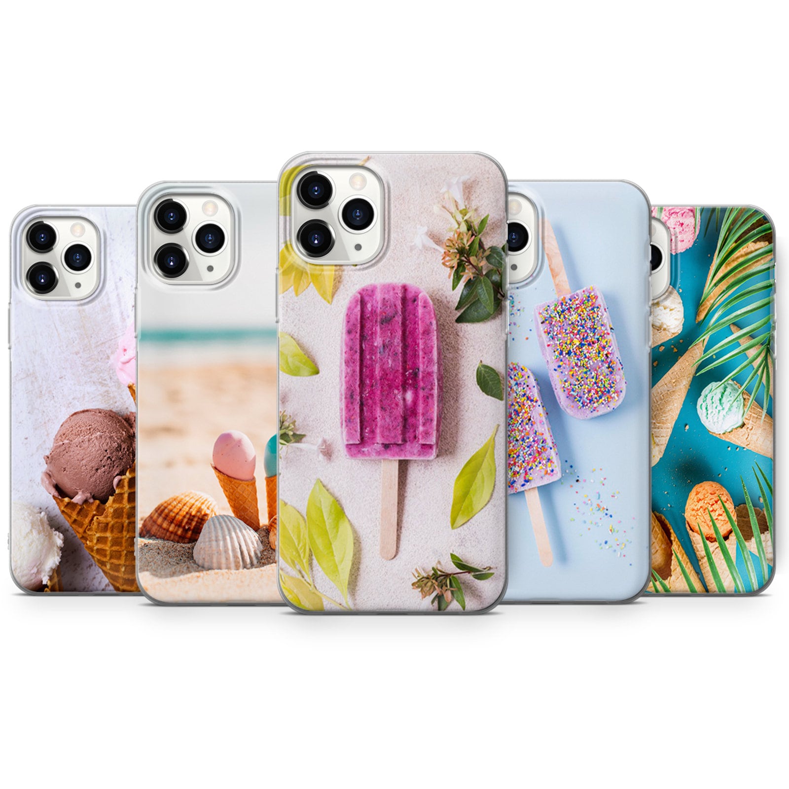 Summer Ice Cream Design Phone Case Cover for iPhone 16 Pro Max 7,8 ...