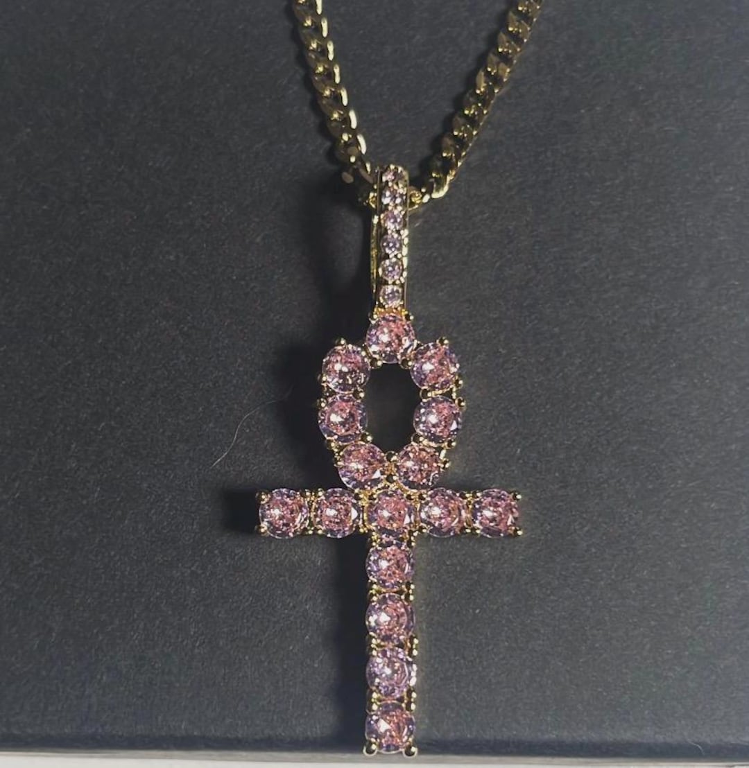SS Rose Gold Ankh Necklace - Etsy
