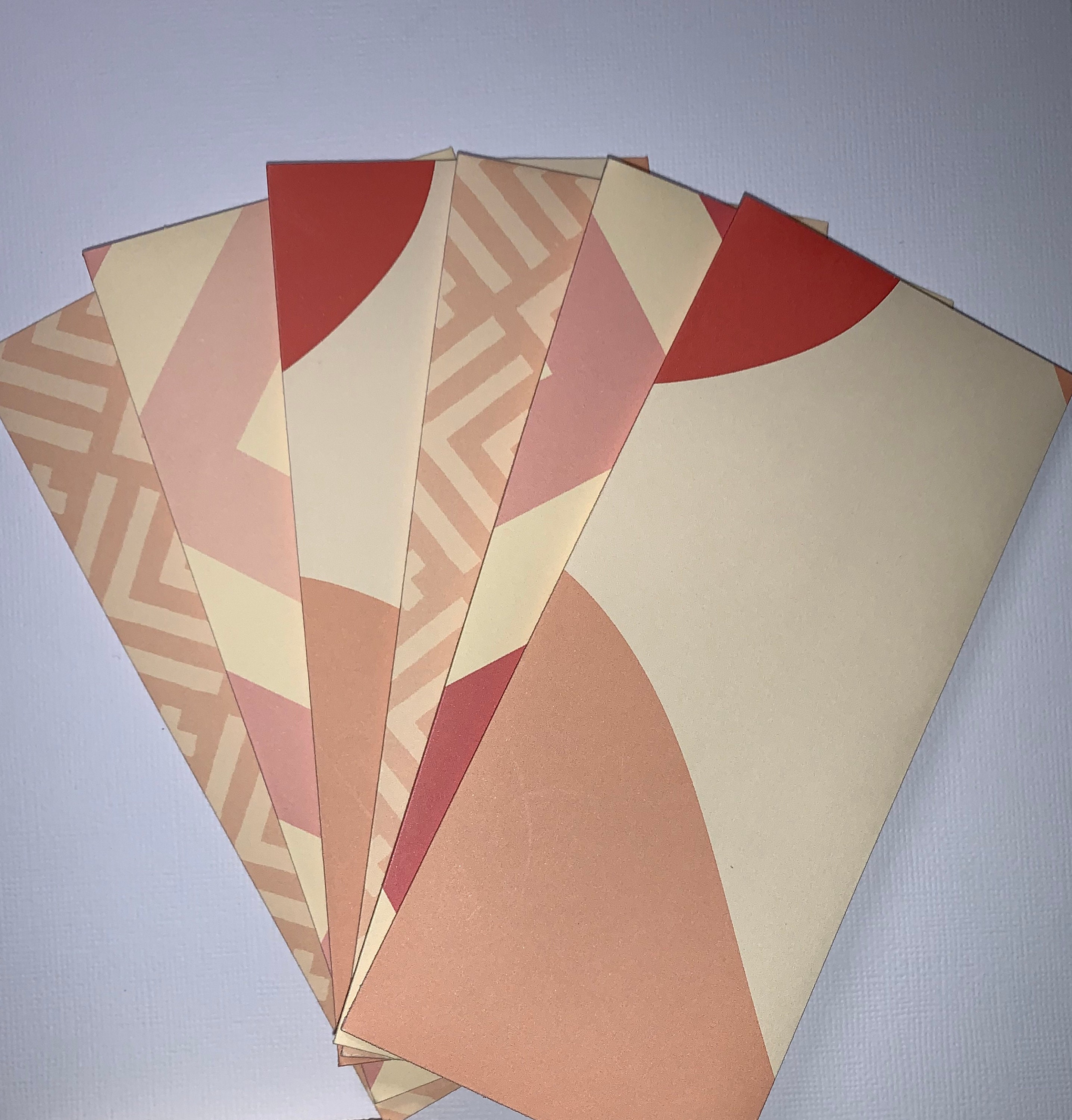 Pink Abstract Print Skinny Cash Envelopes | Set of 6 | Dave Ramsey ...