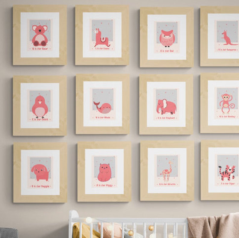 Animal Alphabet Poster Set 12 Images Art Print for | Etsy