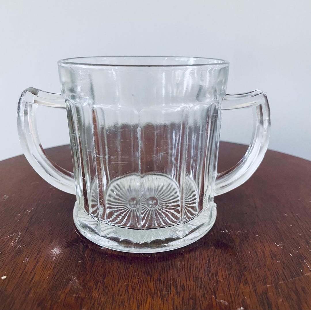 Vintage Hazel Atlas Colonial Block Open Sugar Bowl With Handles, Clear ...