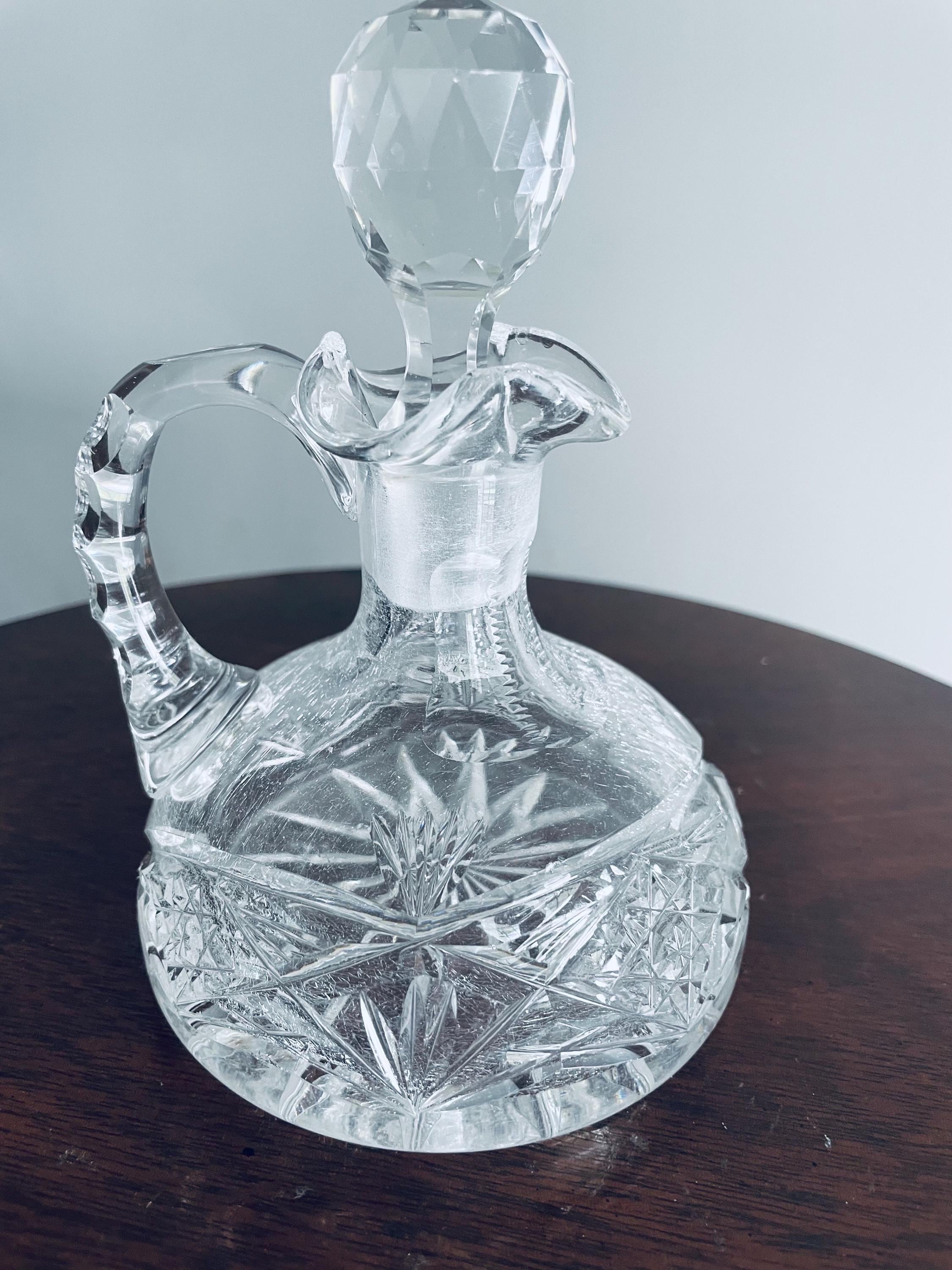 American Brilliant Period Cut Glass Cruet, Vintage Cut Glass Cruet ...