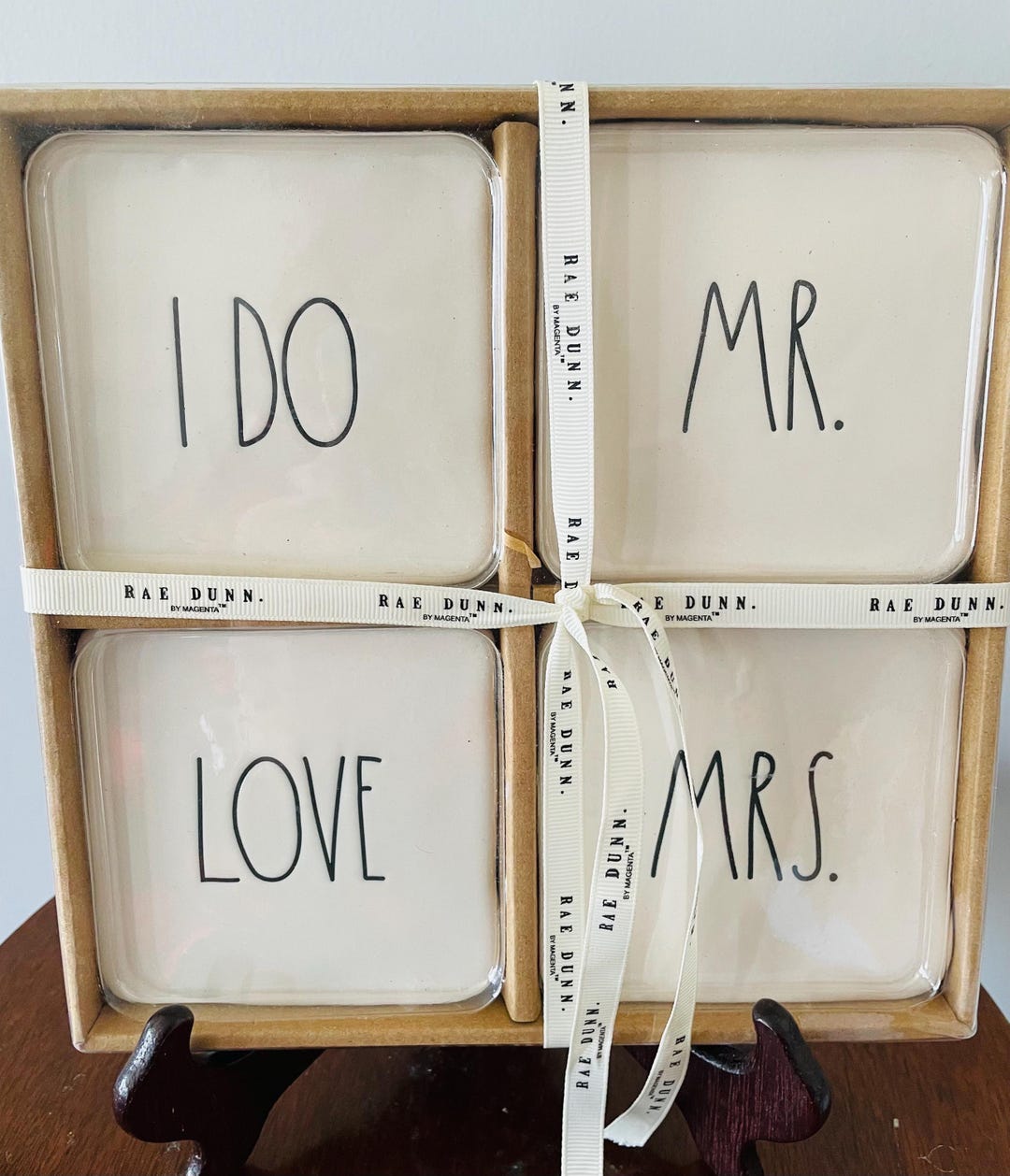 Rae Dunn Ceramic Coasters With Wedding-themed Phrases, Cute Brand New ...