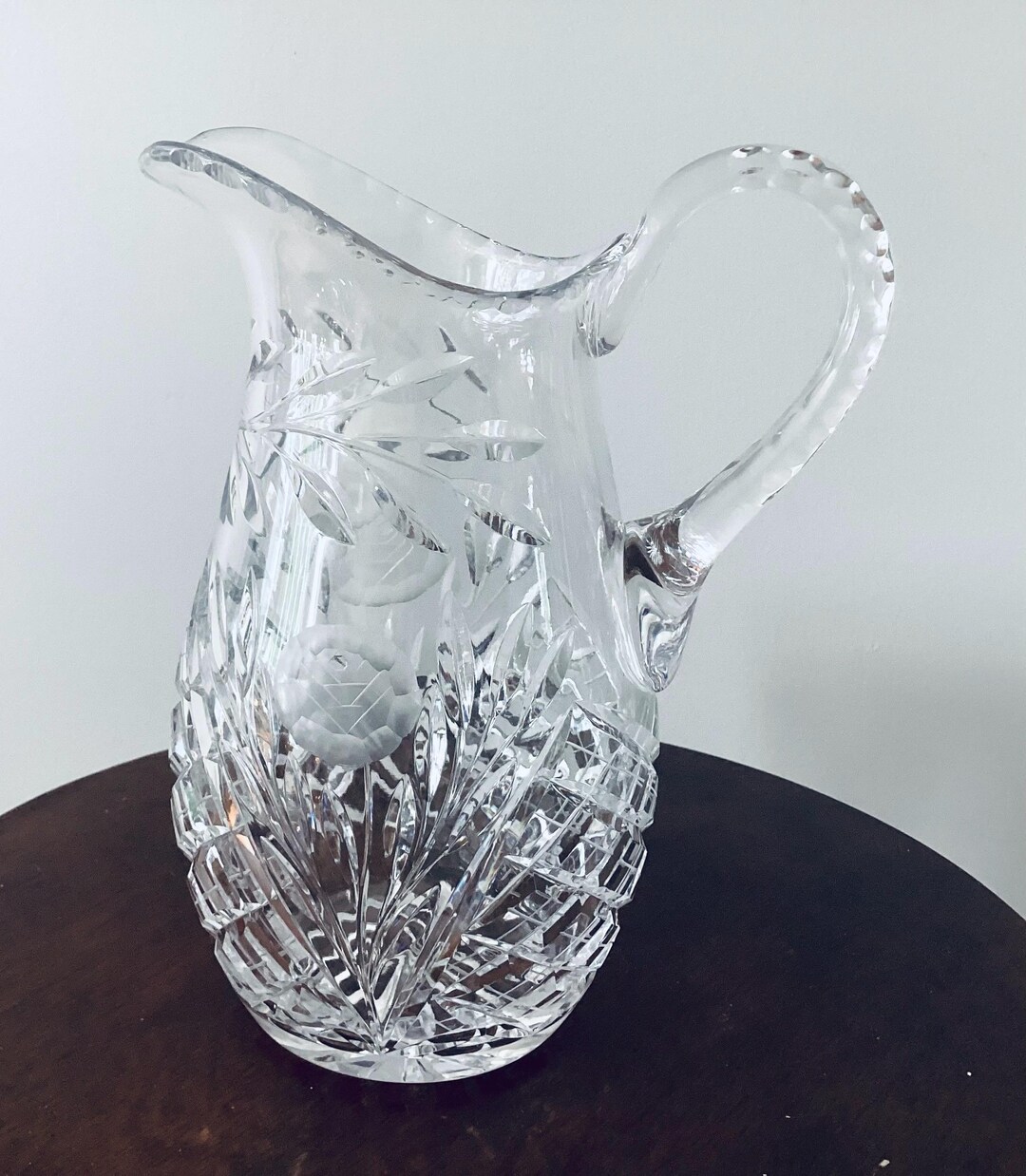 Vintage Cut Crystal Water Pitcher, Crystal Water Pitcher, Elegant ...