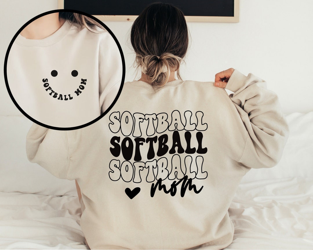 Retro Smiley Softball Mom Shirt, Custom Softball Shirt, Game Day ...