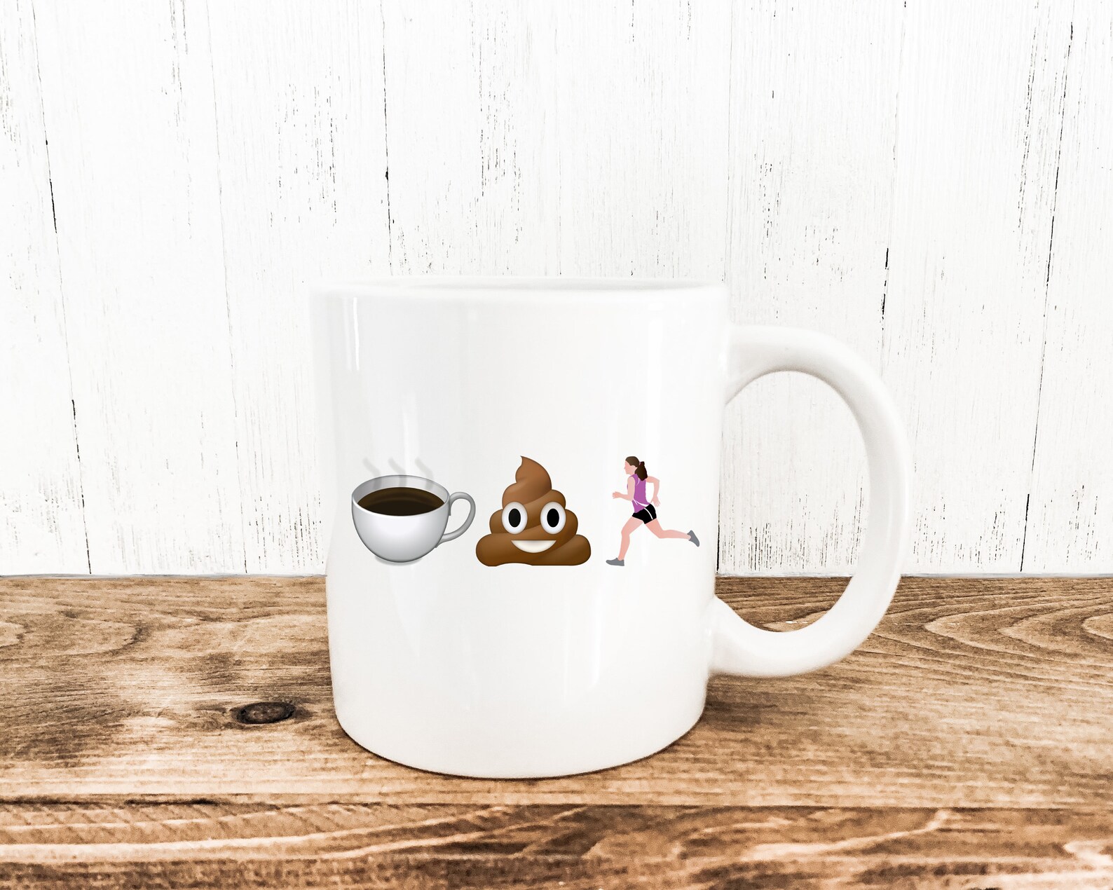 Coffee Poop Run Emoji Running Coffee Mug Funny Running Mug - Etsy