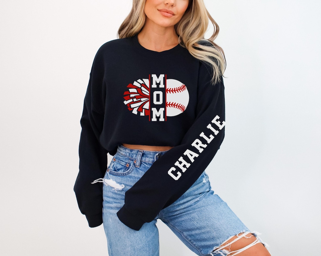 Custom Baseball and Cheer Mom Shirt, Personalized Cheer & Baseball ...