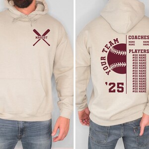 Custom Baseball Sweatshirt, Personalized Baseball Roster Shirt ...