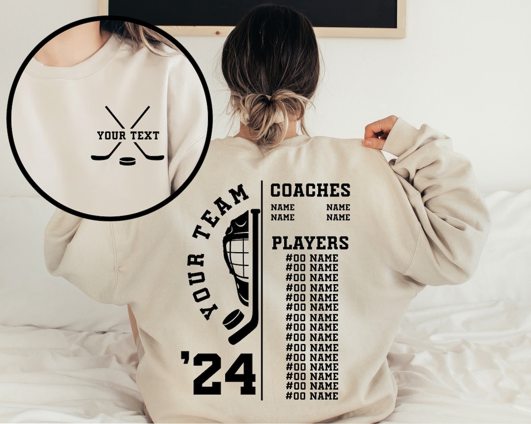 Custom Hockey Sweatshirt, Personalized Hockey Roster Shirt, Game Day ...