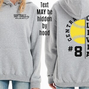 Custom Softball Mom Shirts, Team Mascot Softball Shirt, Game Day ...