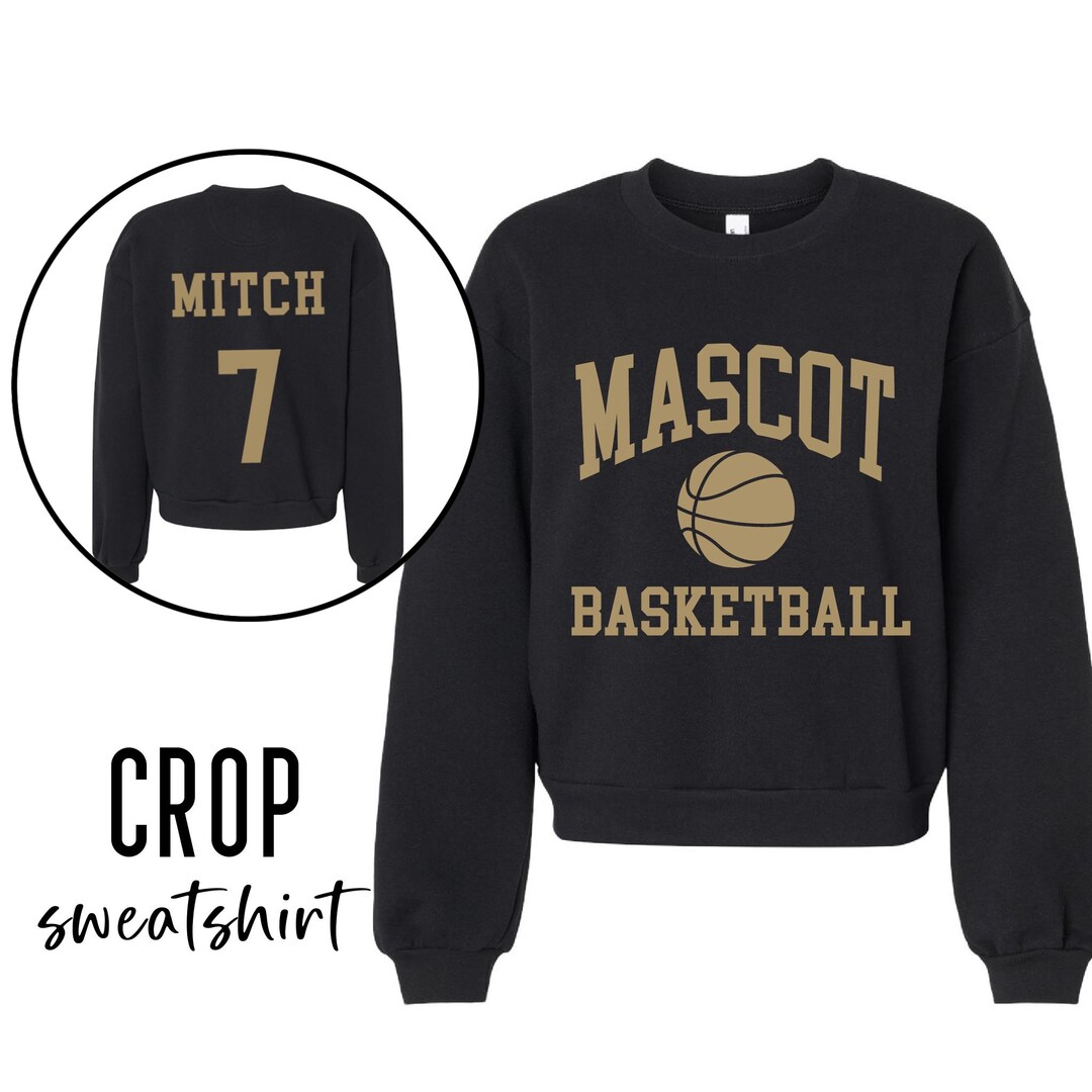 Custom Basketball Crop Top, Personalized Basketball Cropped Sweatshirt ...