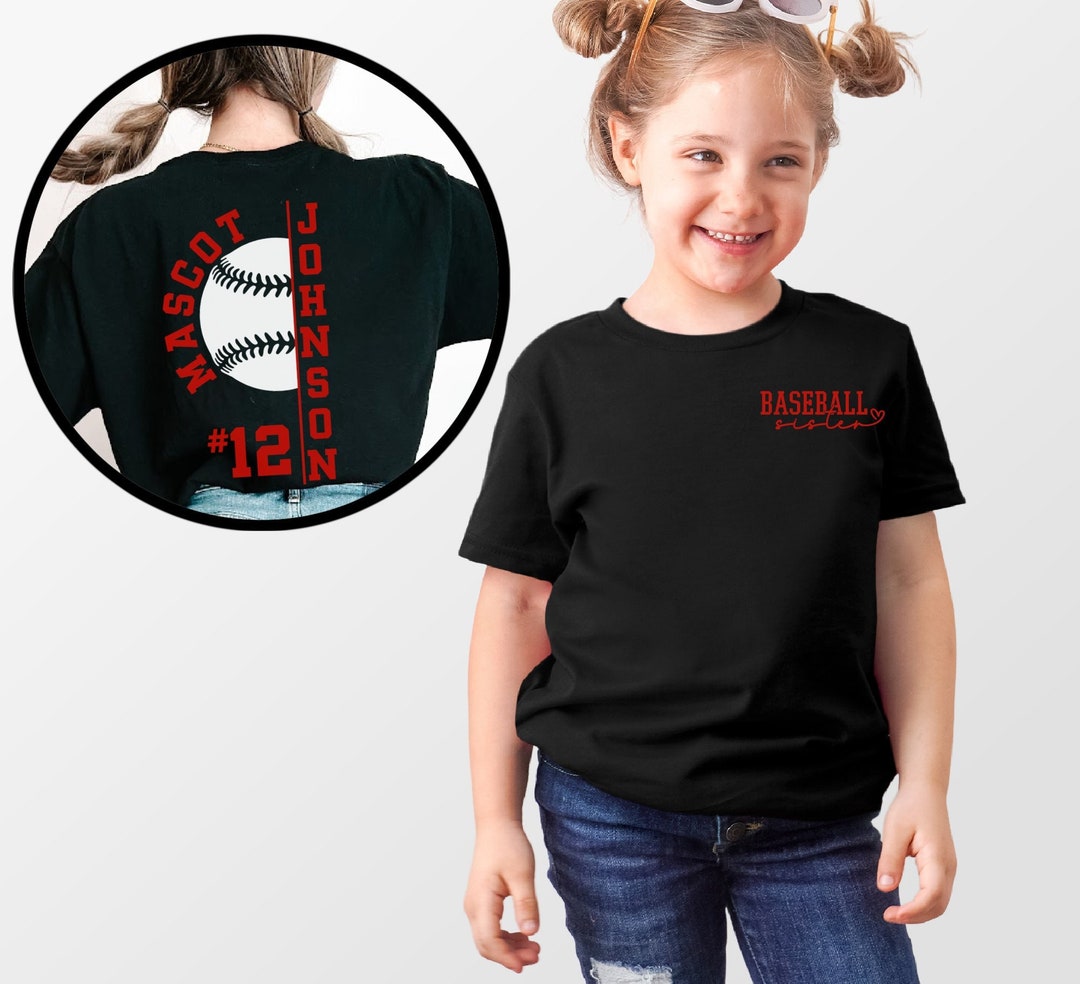 Custom Baseball Sister Shirt, Personalized Youth Baseball Shirt for ...