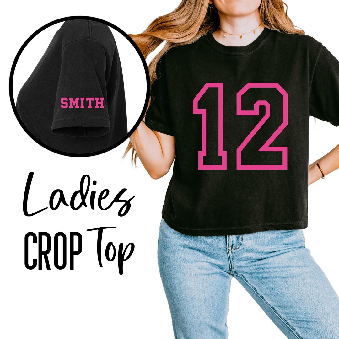 Comfort Colors Custom Number Boxy Crop Top, Personalized Comfort Colors ...