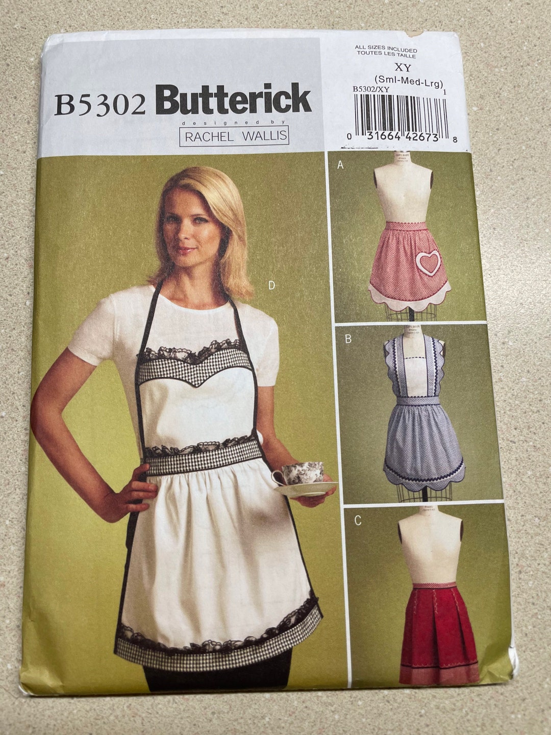 Butterick B5302, Misses Apron Sewing Pattern, Multi-sized S-L, Full ...