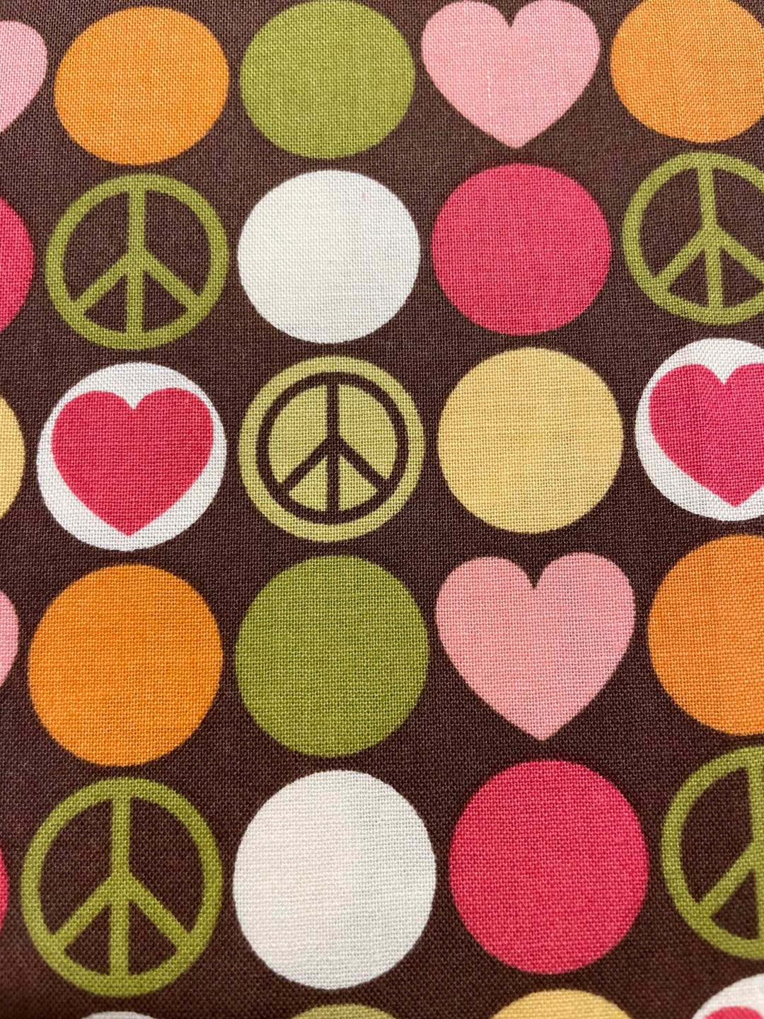 Polka Dot Peace Cotton Fabric, 12 Inches Long, 42 Inches Wide - Etsy ...
