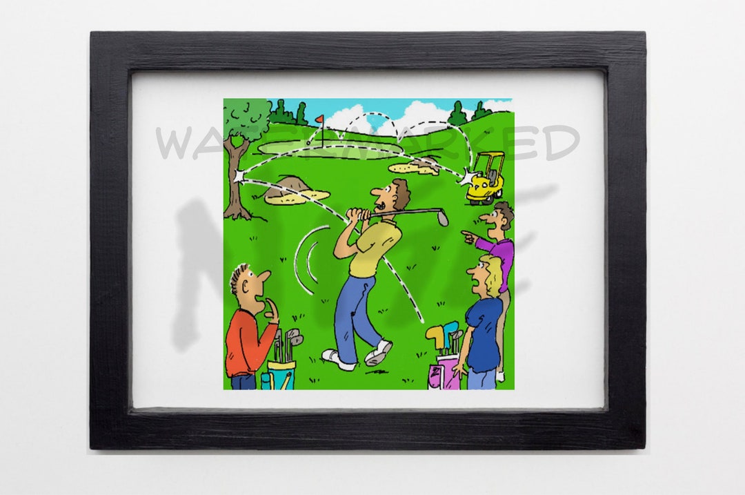Funny Golf Cartoon to Download for Personal Use. A Golfer's Shot Has a ...