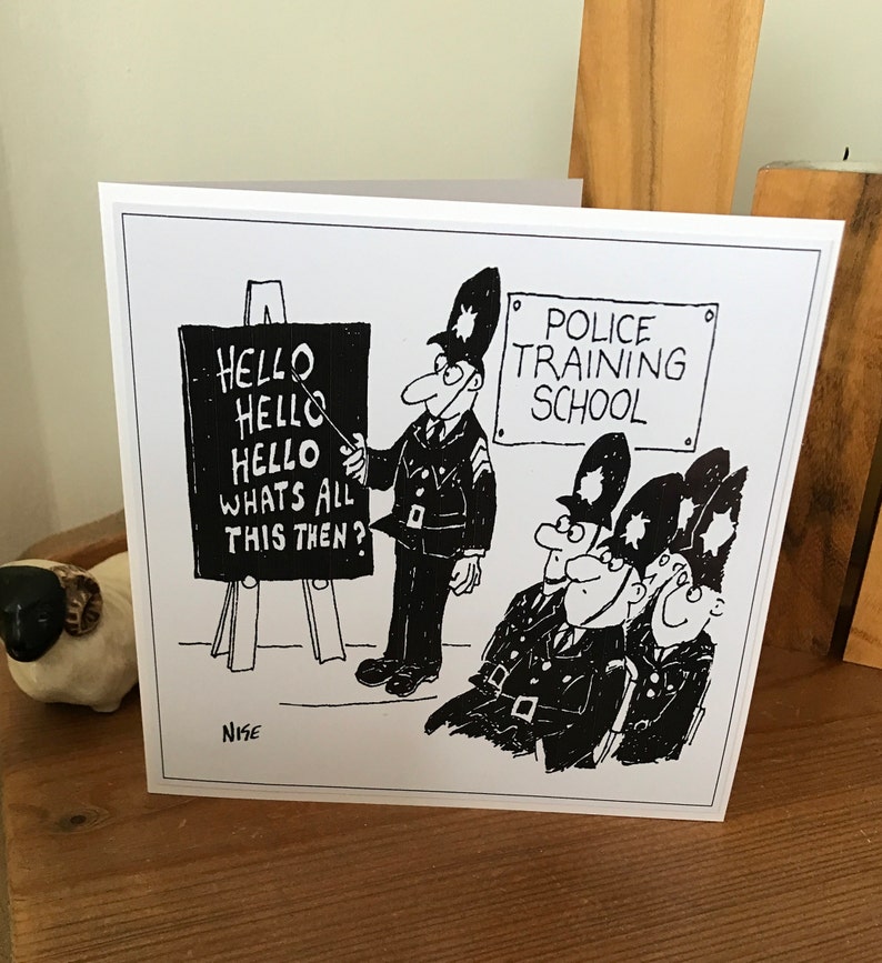 UK Police Officer Greetings Card Funny Policemen Themed Cartoon Police ...