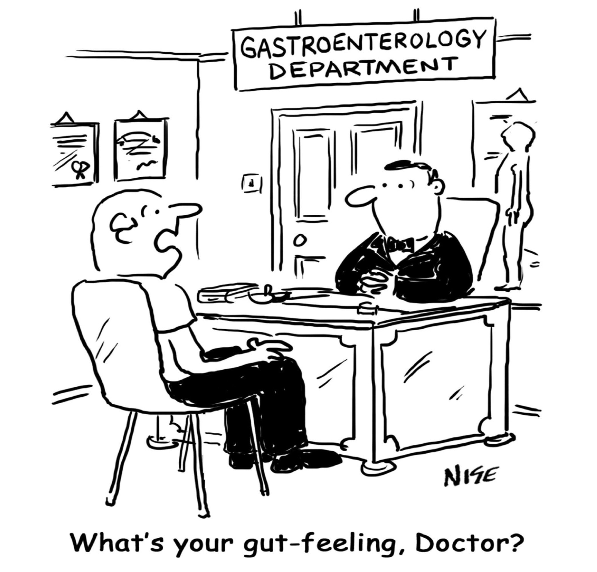Medical Cartoon Greetings Card Patient in Gastroenterology - Etsy