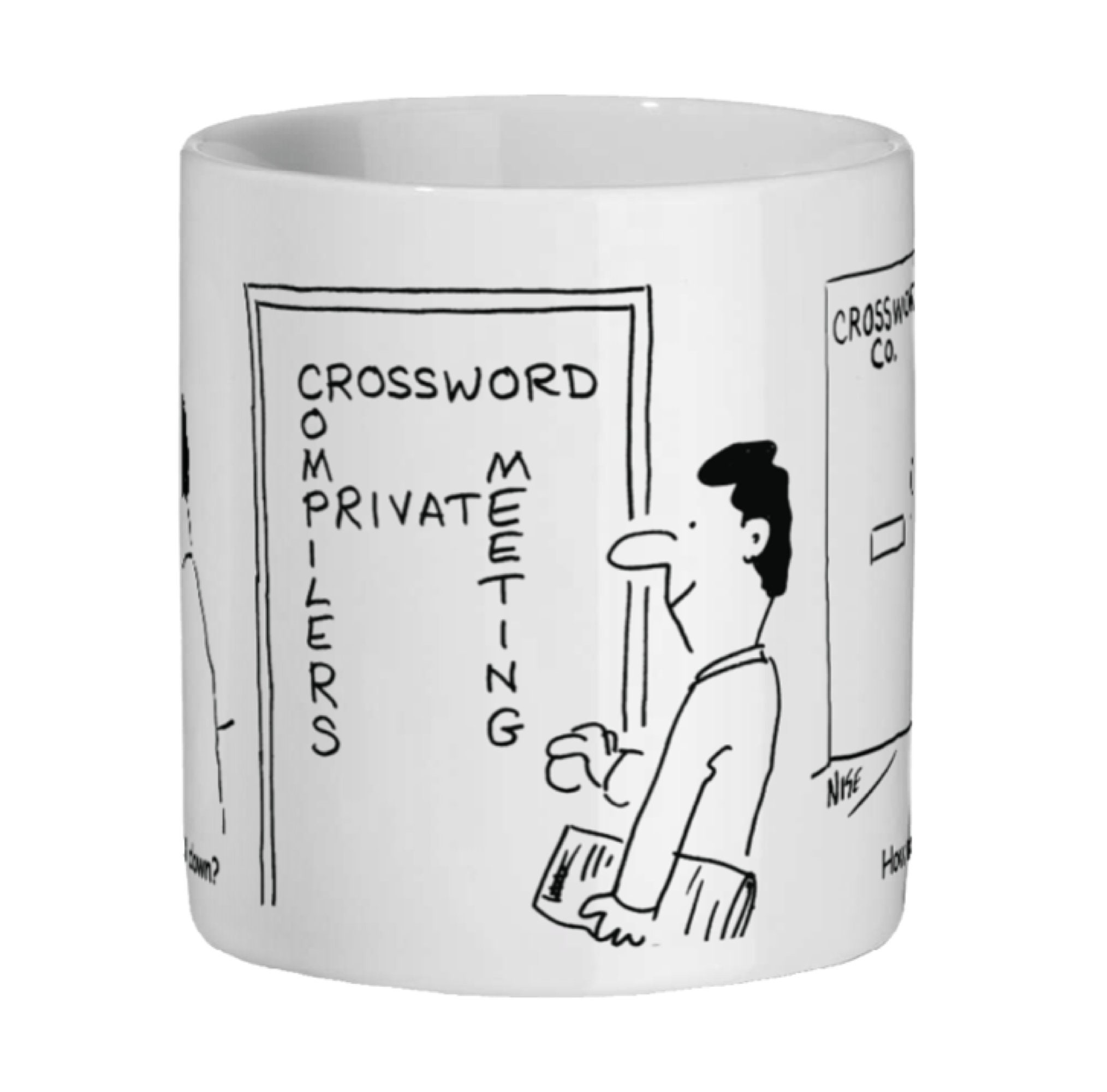 Three Crossword Puzzle Cartoons on a Ceramic Mug - Etsy