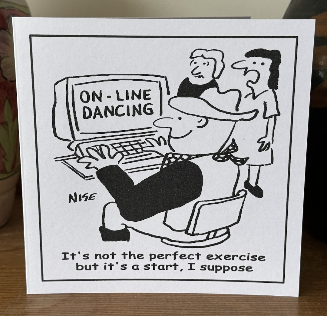 Fun Line Dancing Cartoon Greetings Card. Funny Greetings Card - Etsy