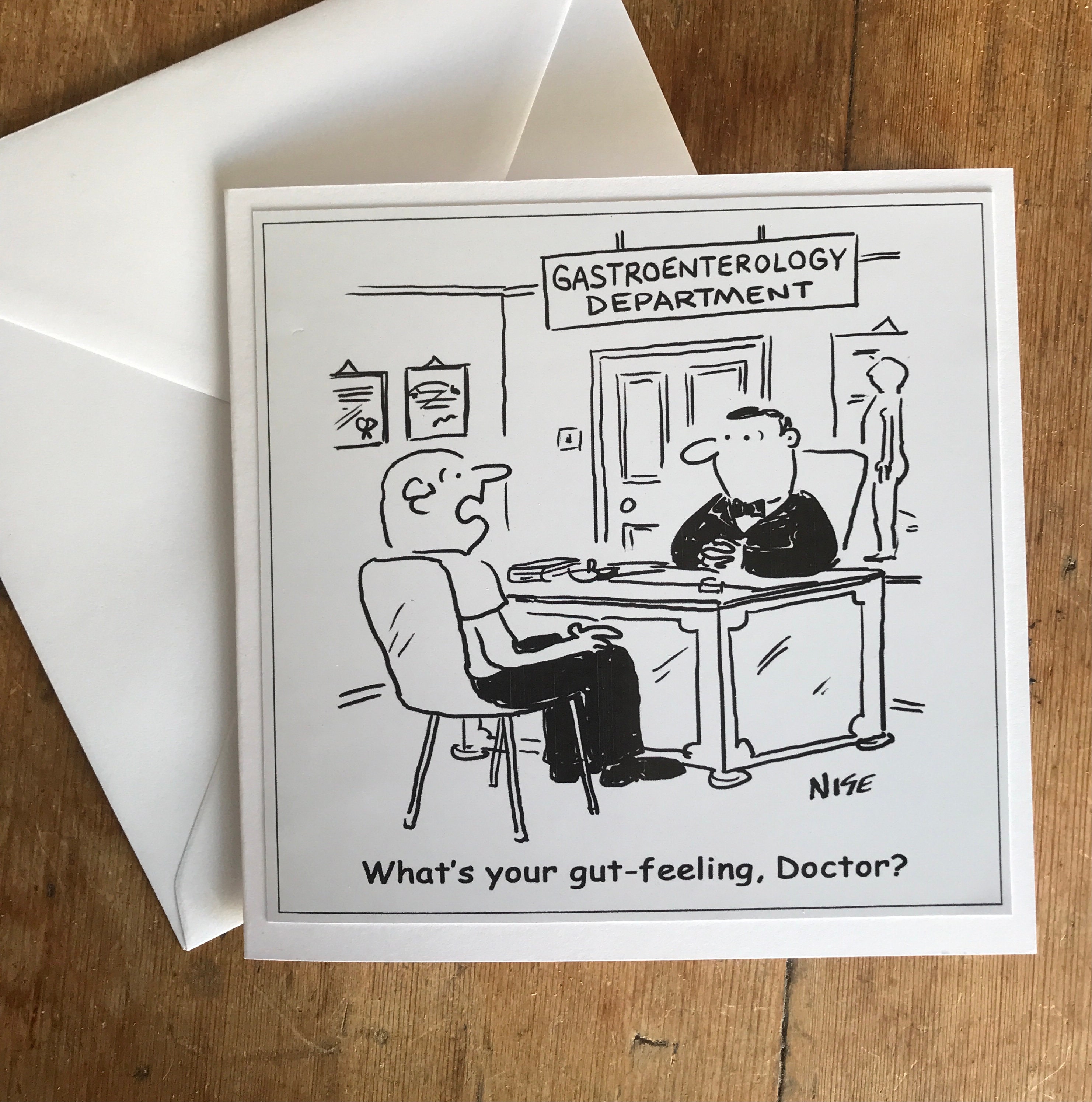Medical Cartoon Greetings Card Patient in Gastroenterology - Etsy