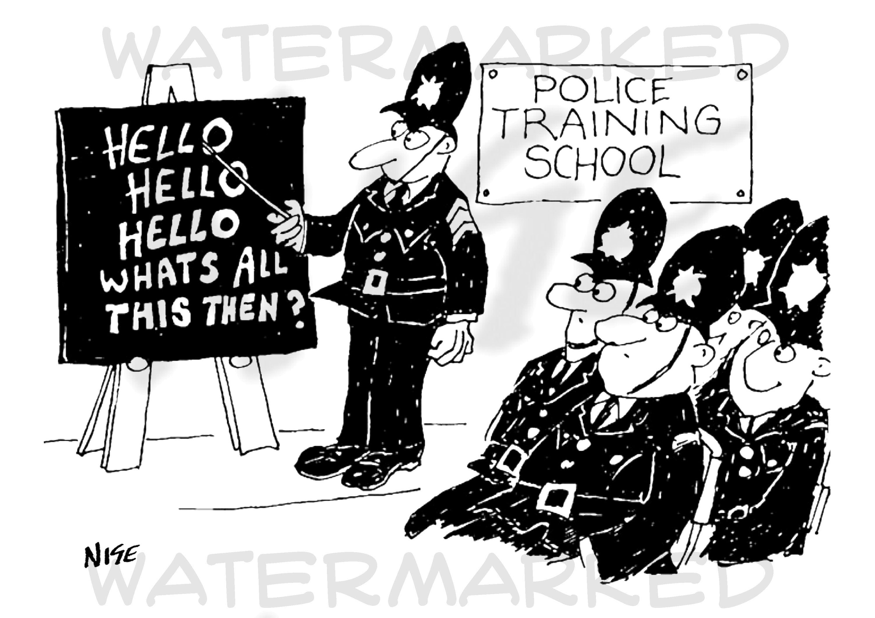 Police Training School Cartoon Illustration | Etsy UK