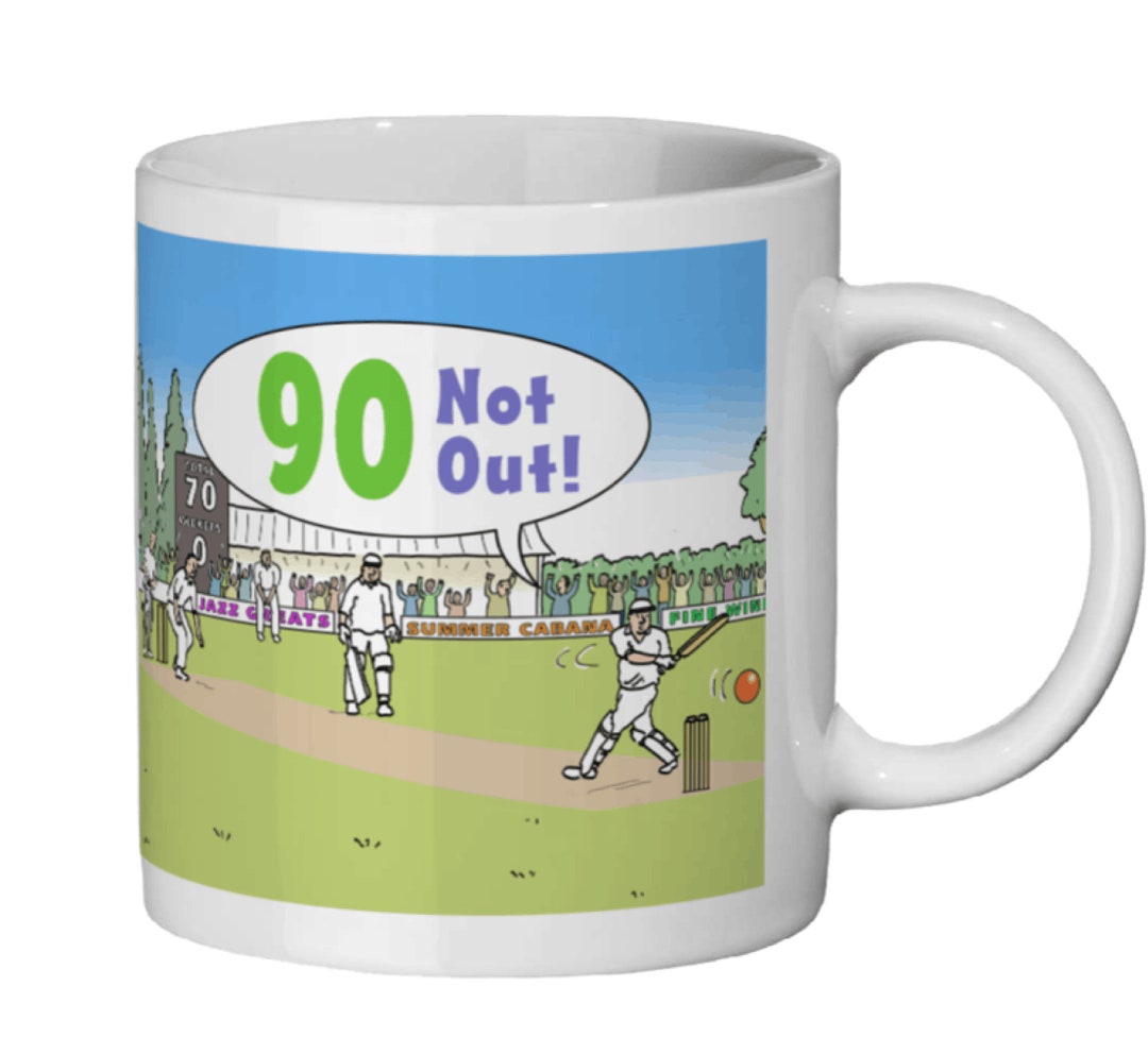 90th Birthday Cricket Theme Ceramic Birthday Mug - Etsy