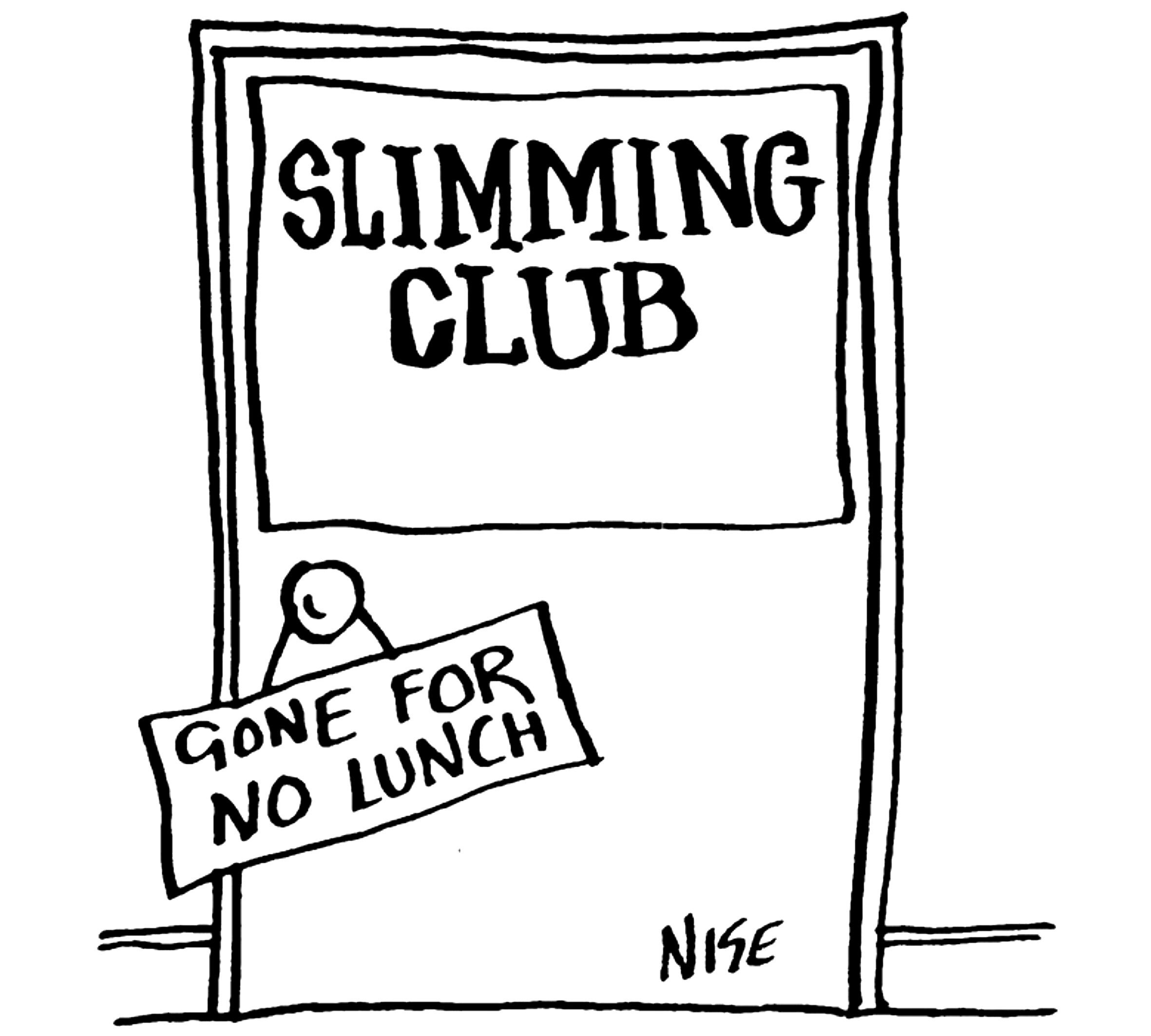 Slimming Club Door Sign - Funny Slimming Club Cartoon - Taza de ...
