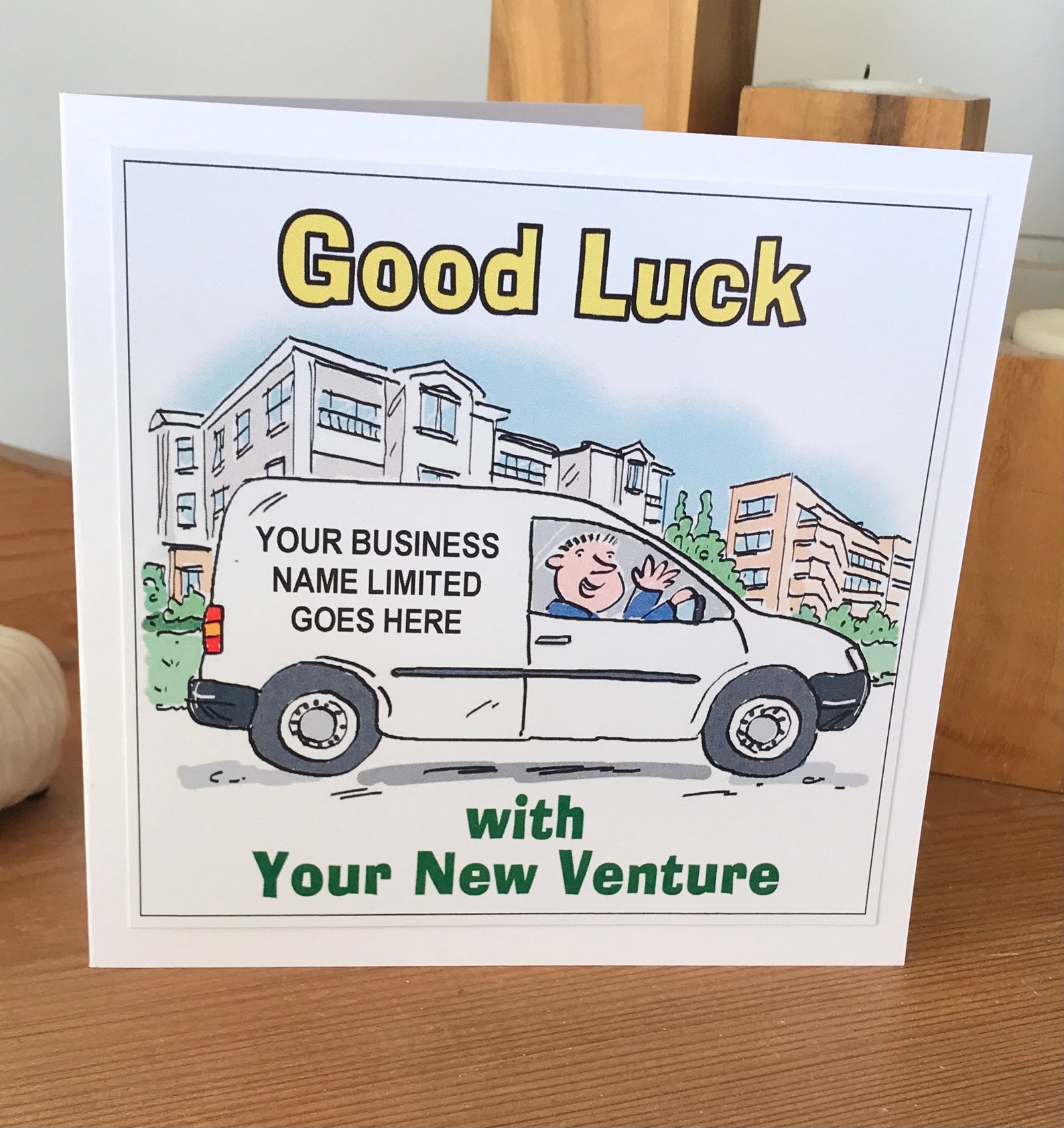 Good Luck With Your New Venture. Greetings Card Personalised With an ...