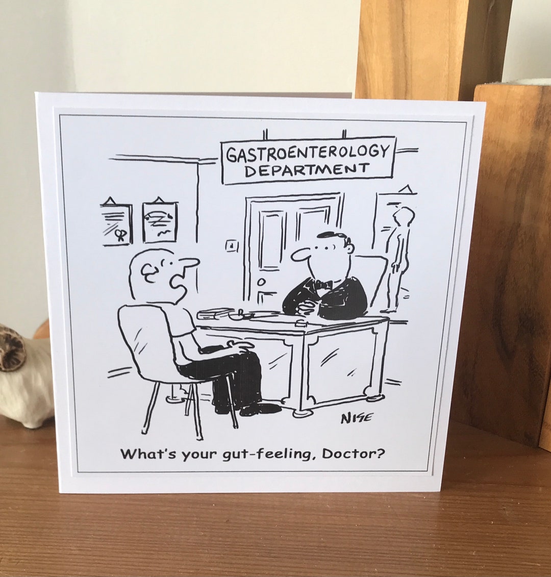 Medical Cartoon Greetings Card Patient in Gastroenterology - Etsy