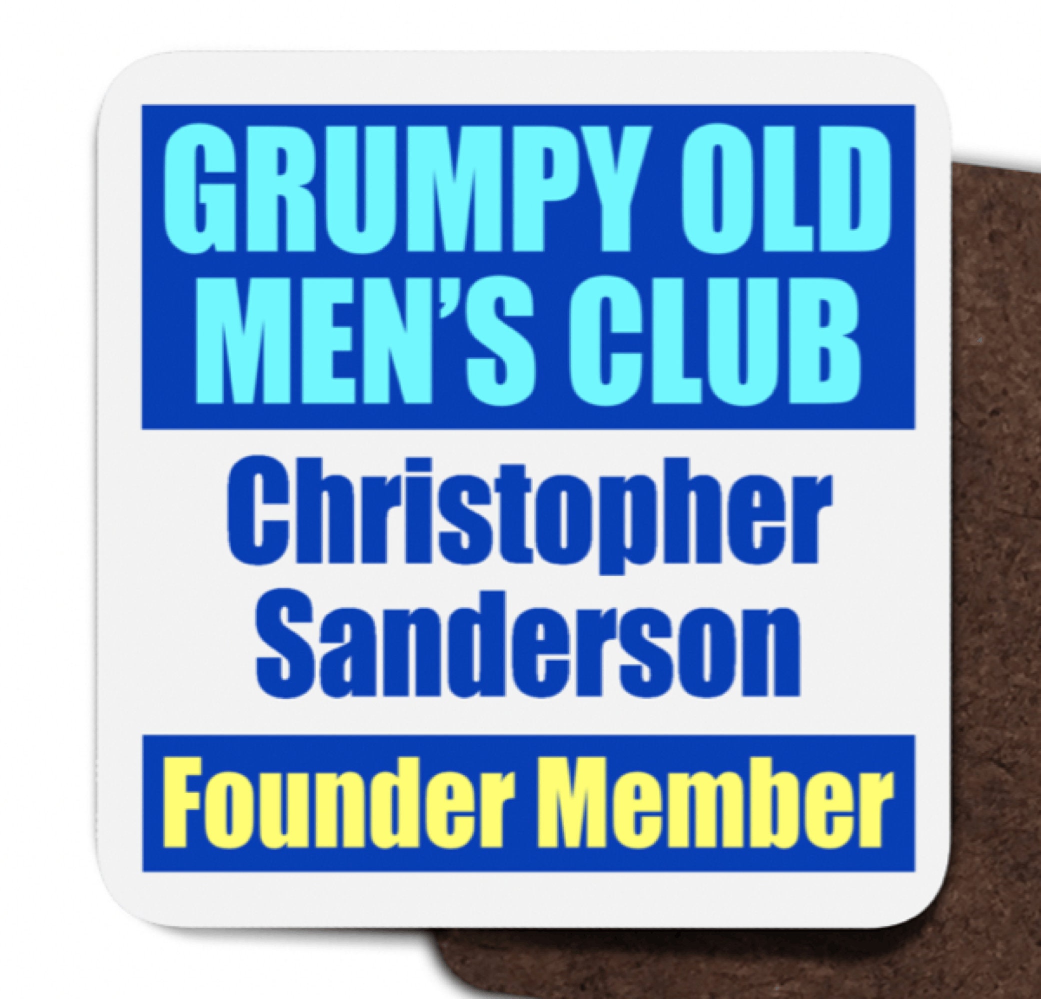 Grumpy Old Men's Club Single Hardboard Coaster - Etsy