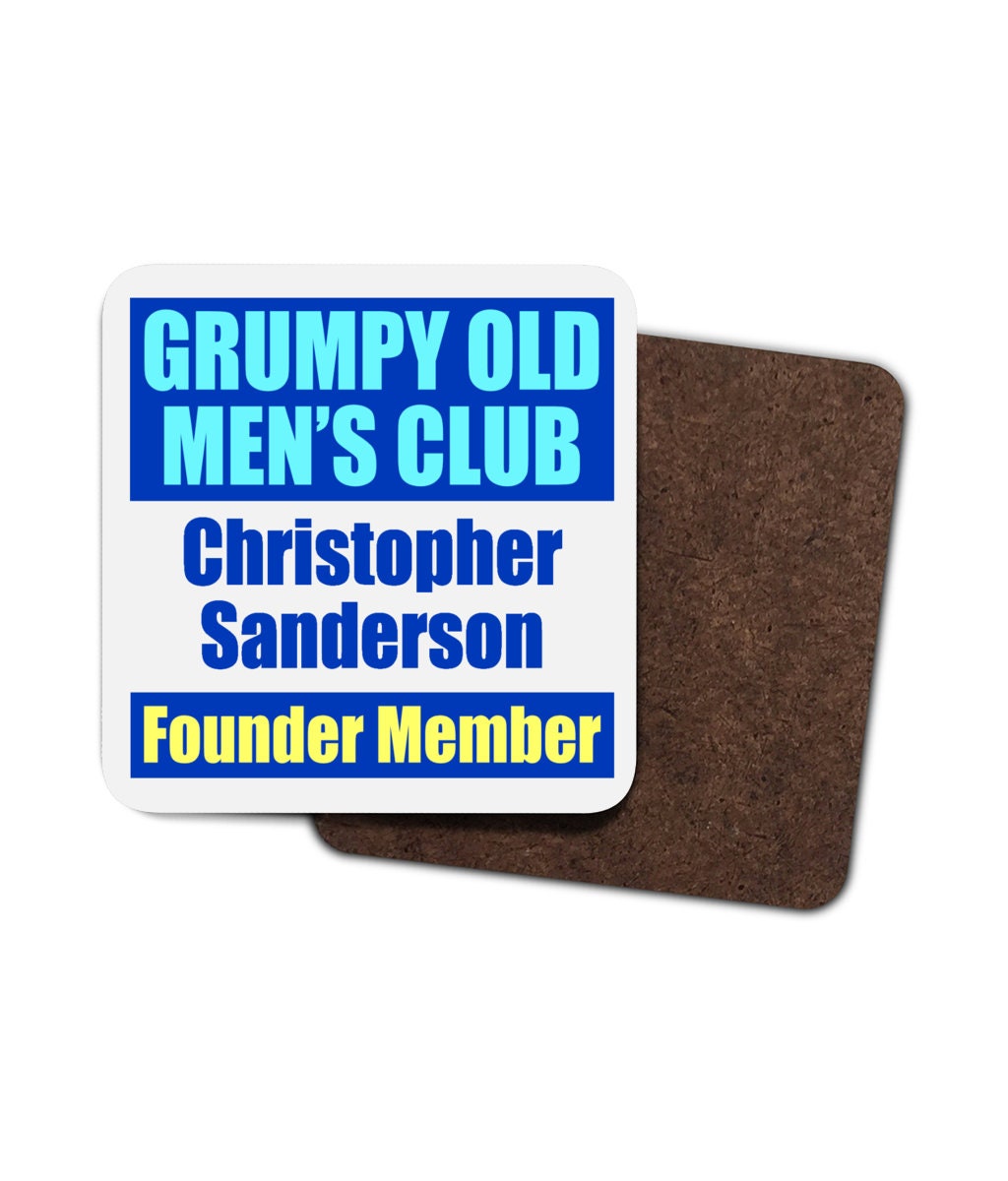 Grumpy Old Men's Club Single Hardboard Coaster - Etsy