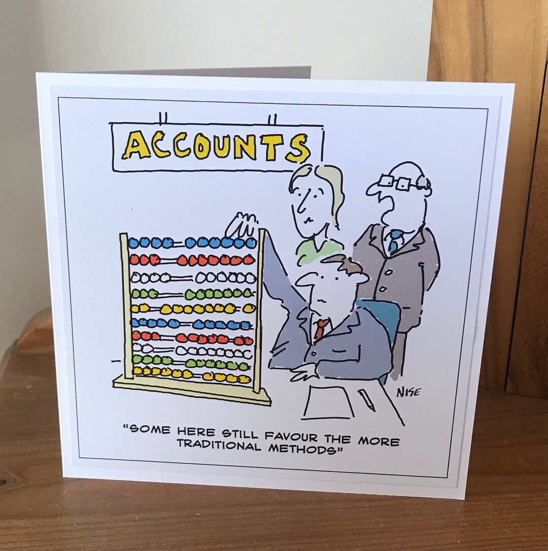 Accountant With an Abacus Cartoon Greetings Card - Etsy