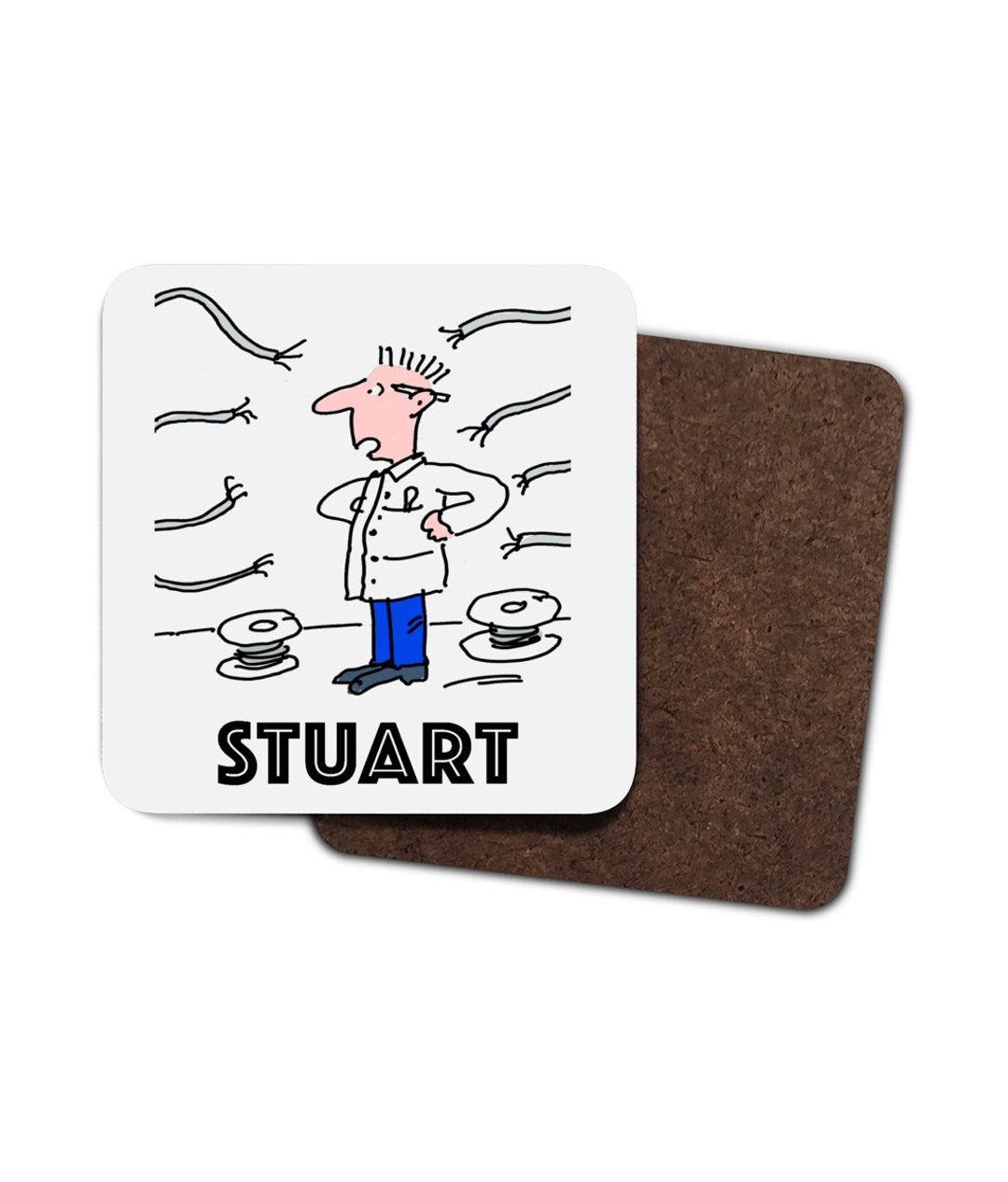 Electrician Personalised With Name - Single Hardboard Coaster - Etsy