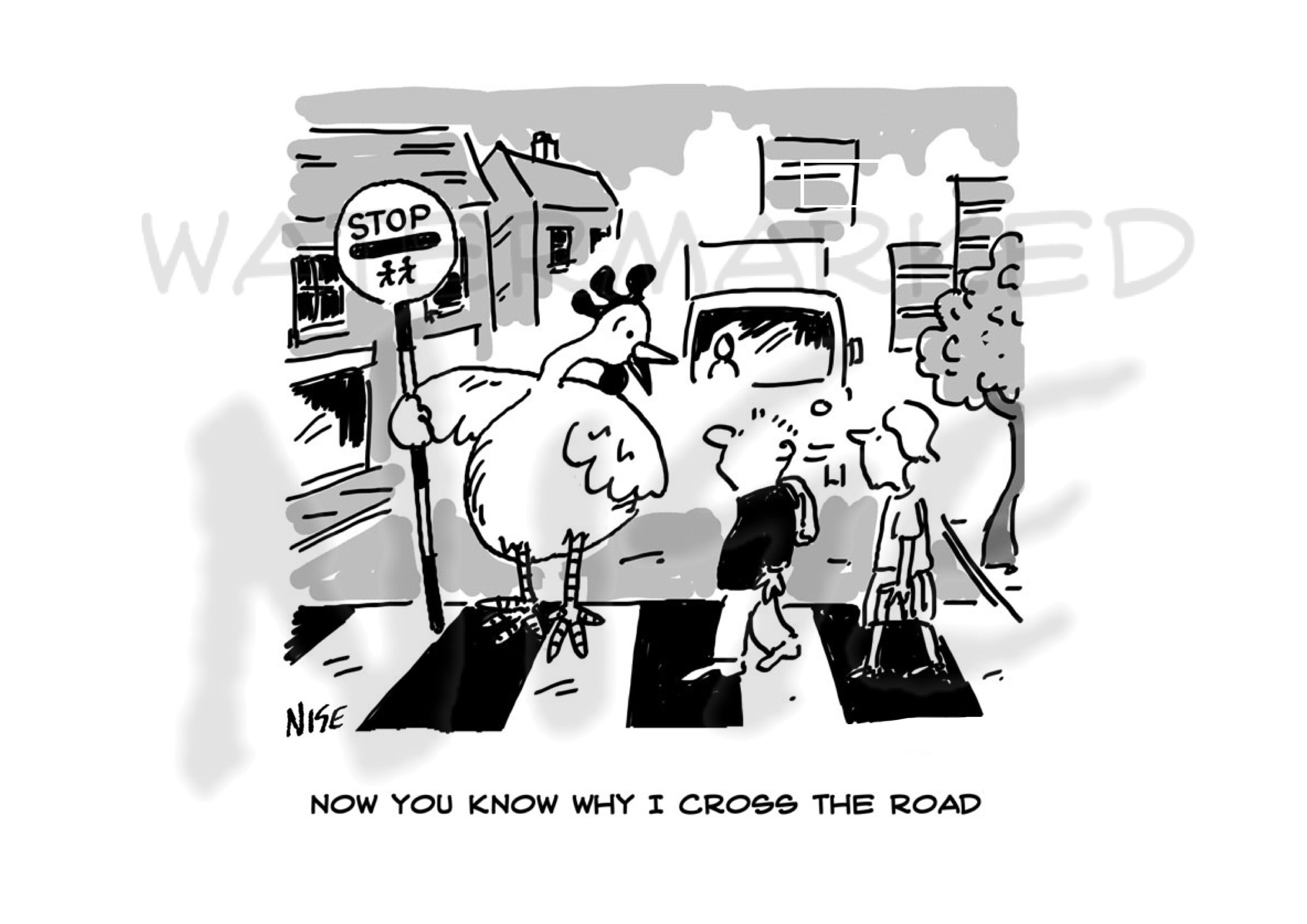 Why the Chicken Crossed the Road Cartoon Download Now - Etsy
