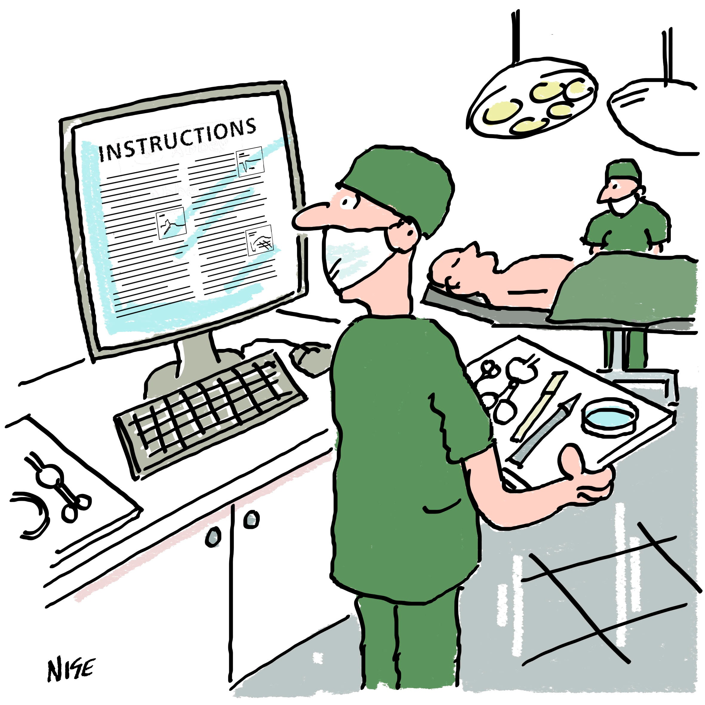 Lustige Krankenhaus Operation Themen Cartoon Grußkarte mit | Etsy