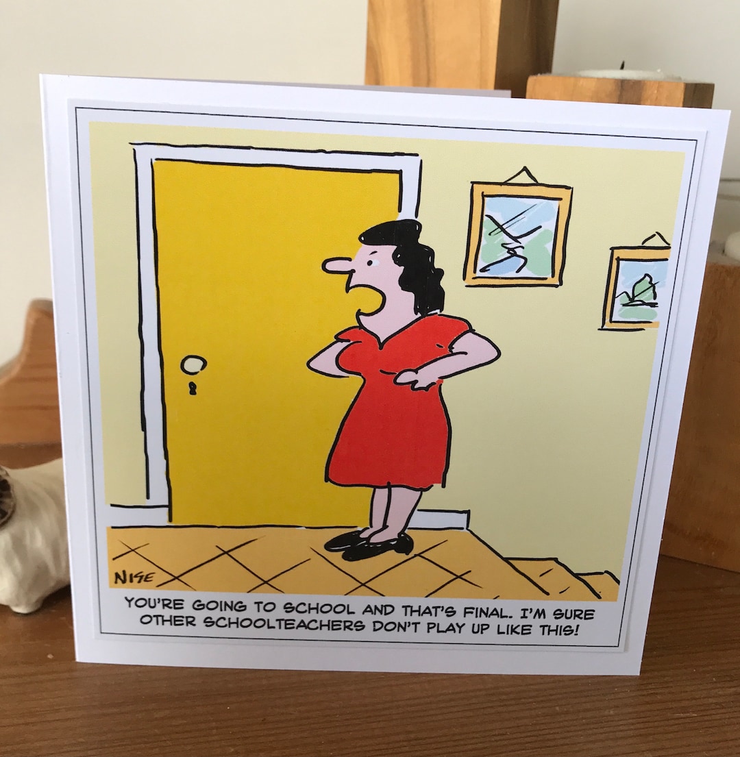 Teacher Greetings Card Funny Cartoon on a Card for a Schoolteacher - Etsy