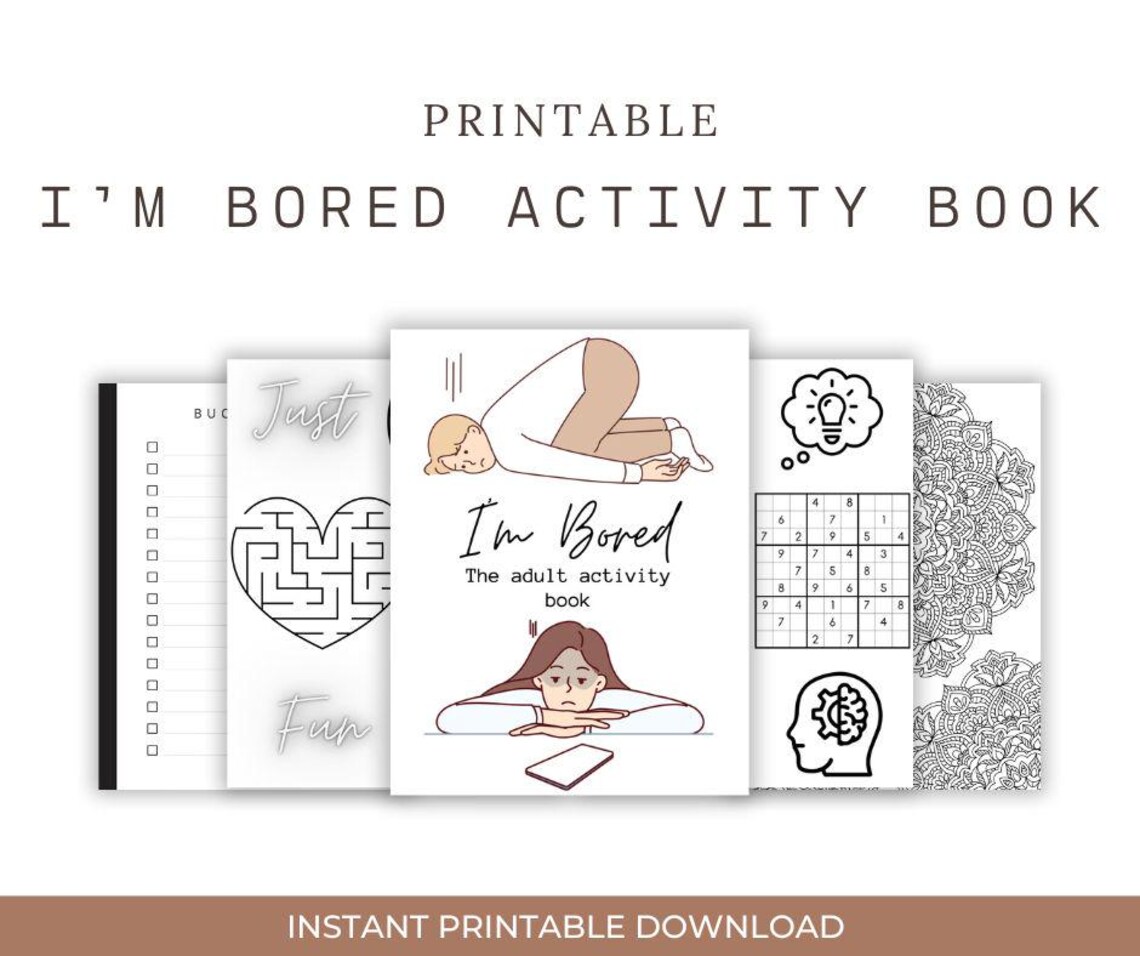 I'm Bored- Adult Activity Book - Etsy