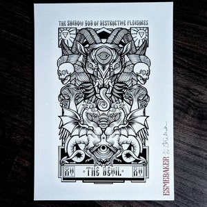 The Devil Tarot Art Print A4 by Esme Baker - Etsy