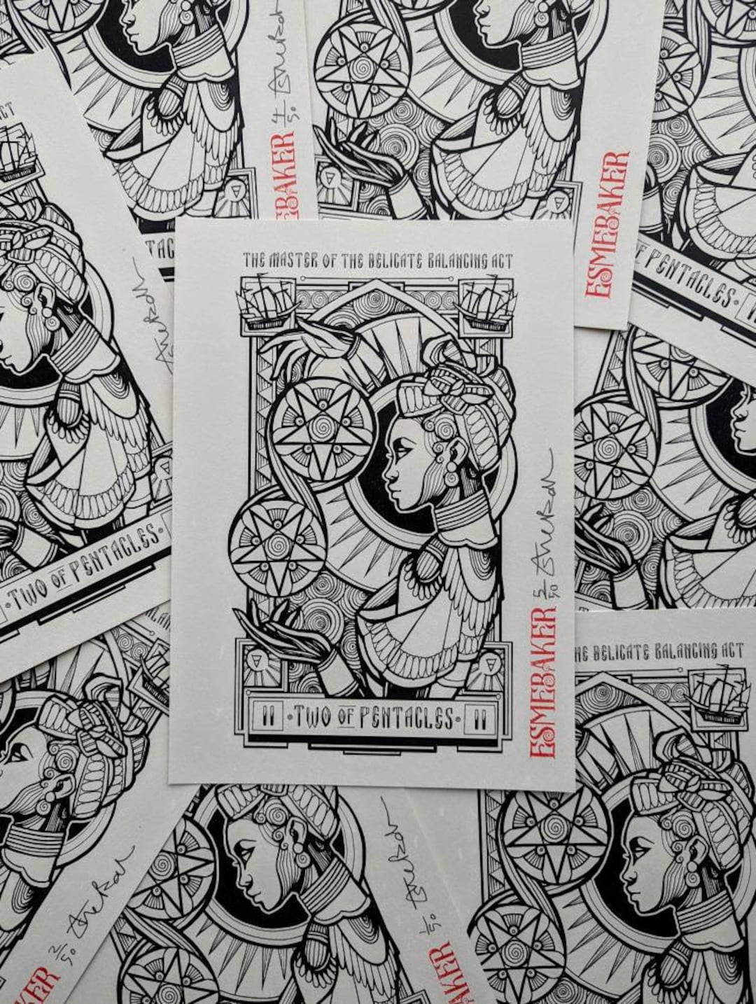 Two of Pentacles Tarot Art Print A5 - by Esme Baker - Etsy