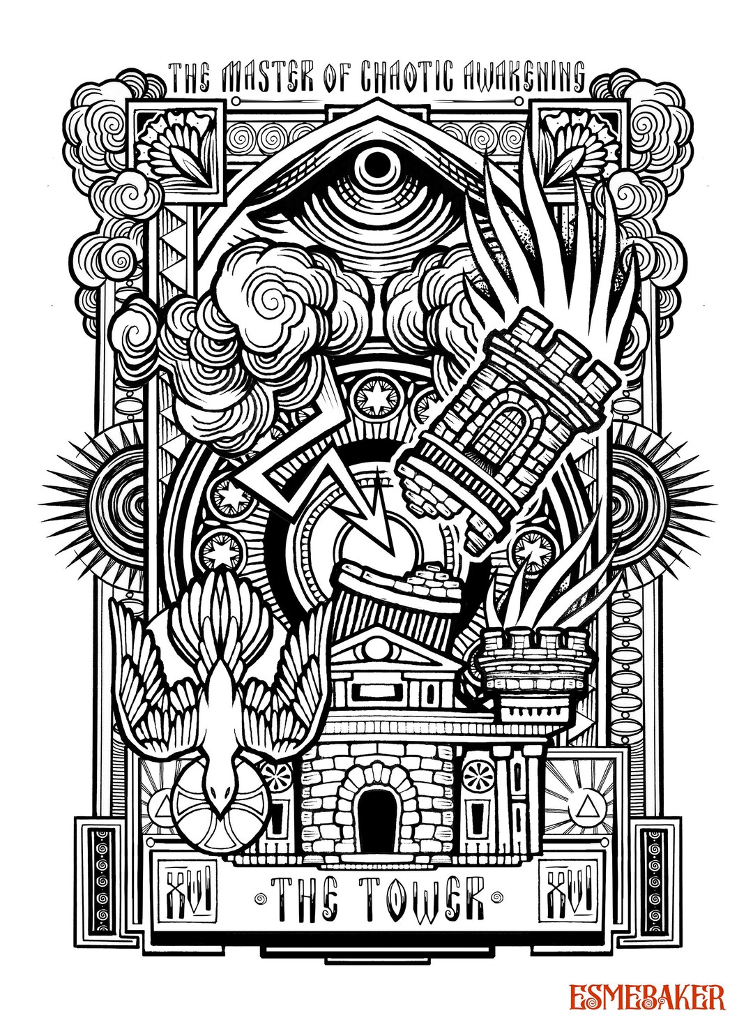 The Tower Tarot Art Print A3 Poster by Esme Baker - Etsy