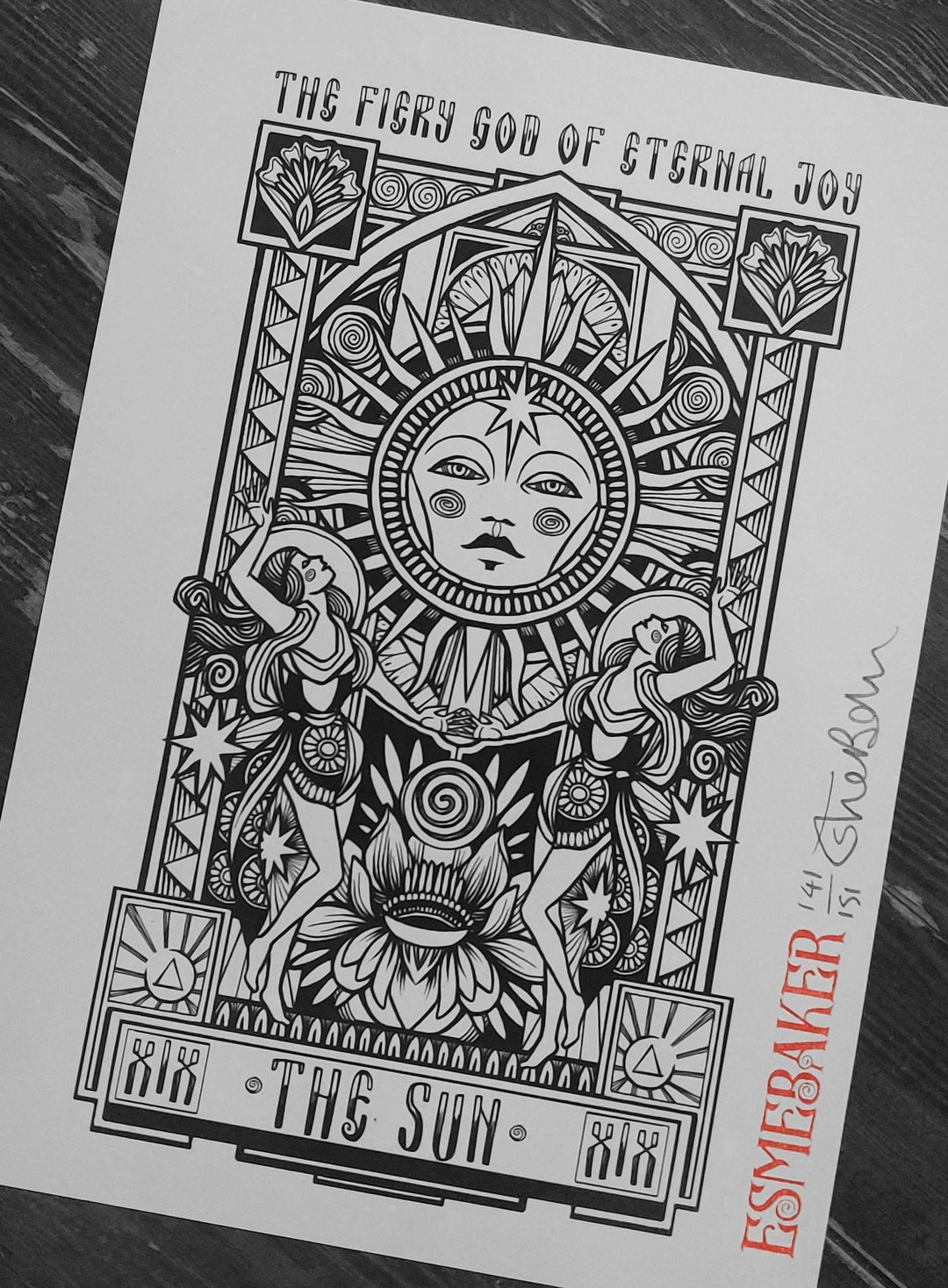 The Sun Tarot Art Print A4/A5 - Etsy