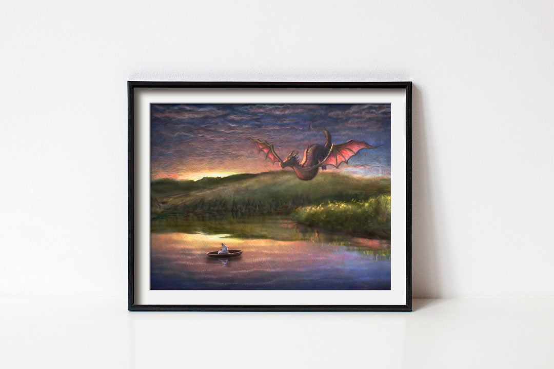 Dragon Flying Art Print - From Original Dragon Painting - Meditation ...