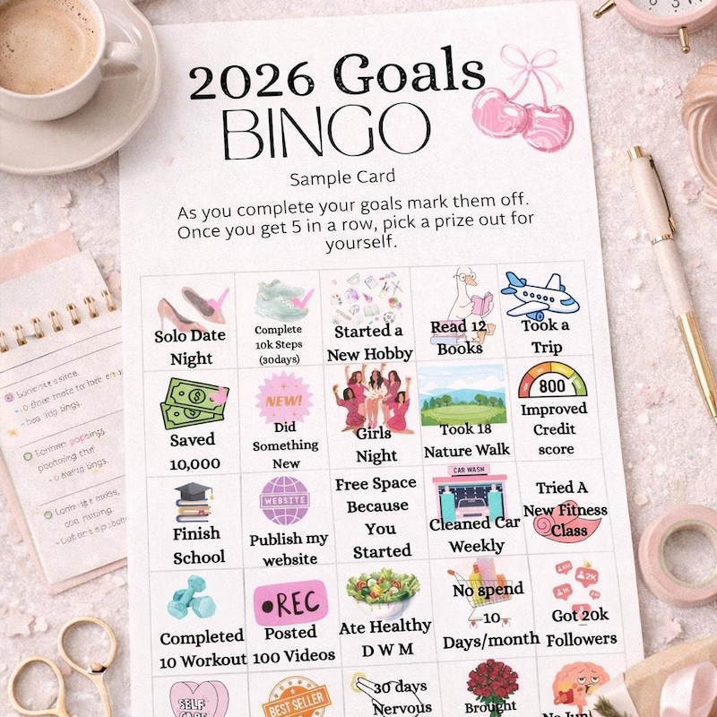 2026 Goals Punch Cards - Etsy UK