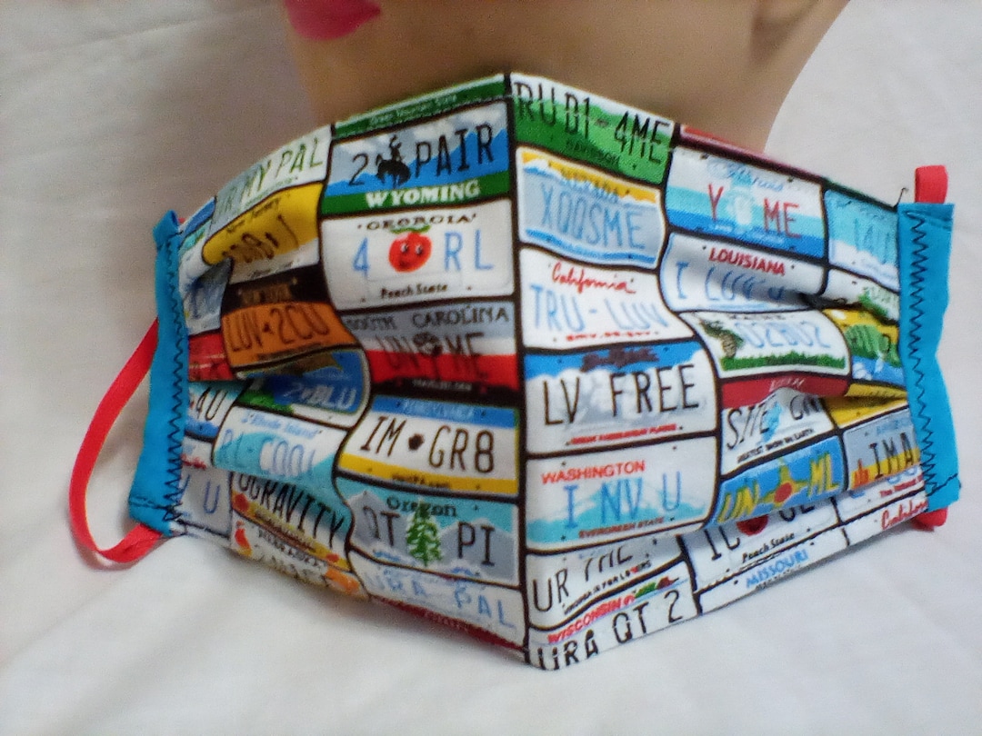 License Plate Triple Layer Face Mask - Etsy