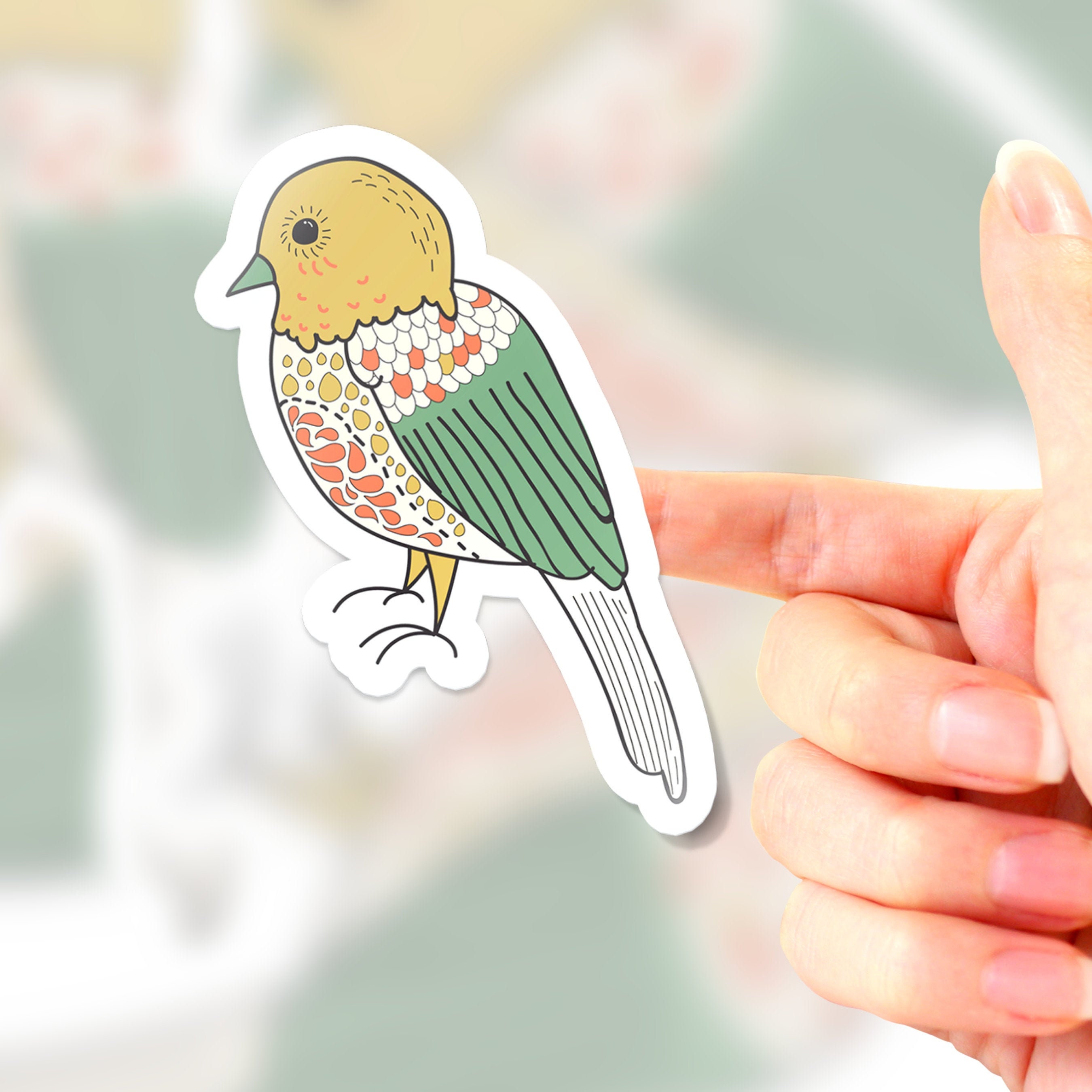 Cute Bird Sticker Decal Vinyl Stickers Waterproof Etsy