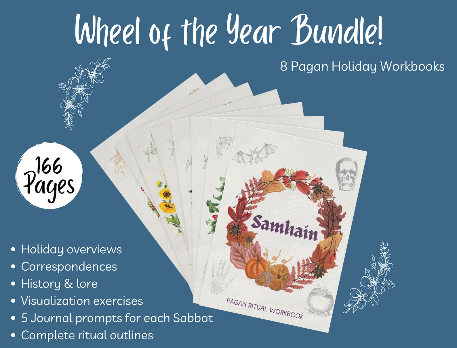 Wheel of the Year Workbook Bundle All 8 Pagan Festivals / | Etsy