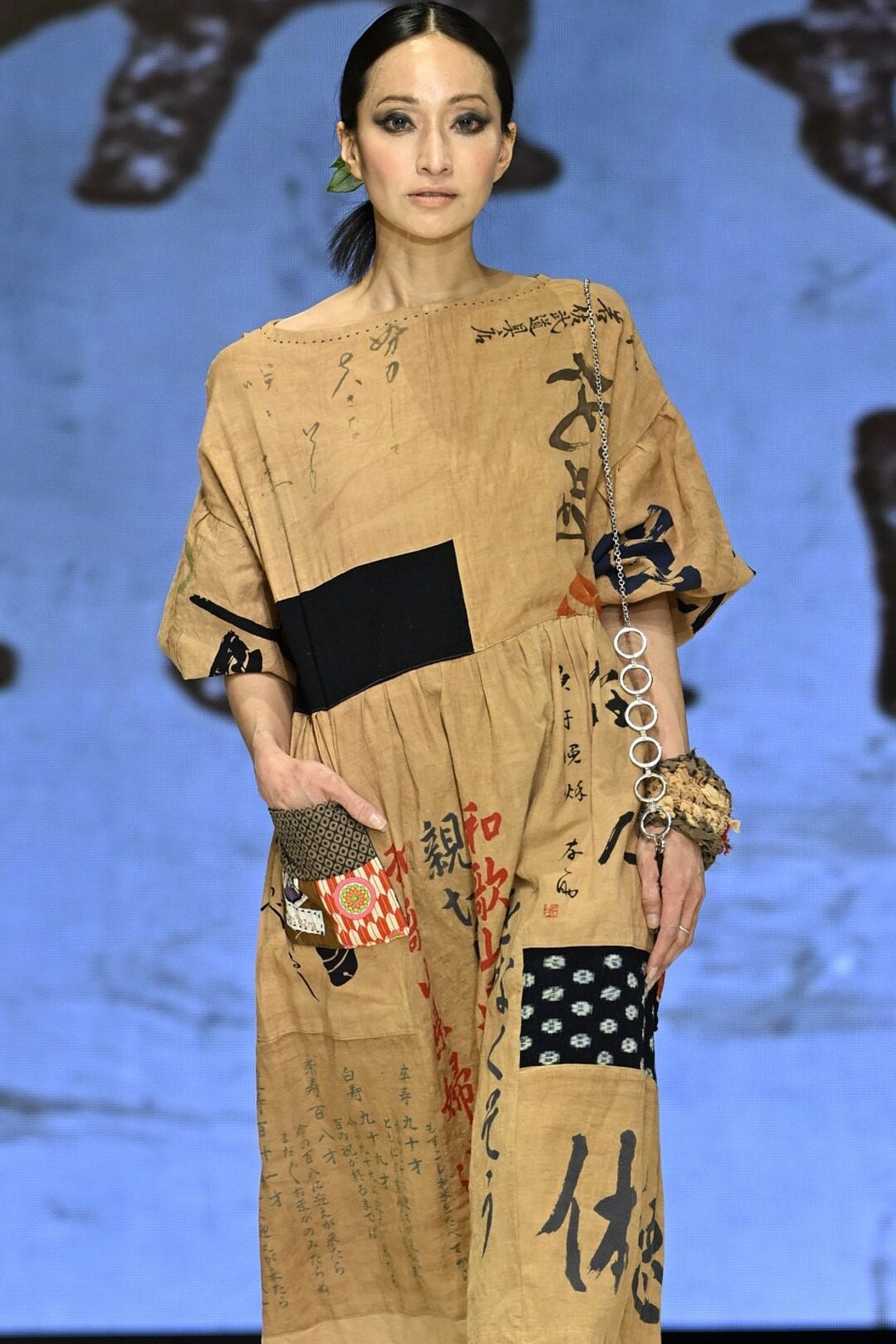 Japanese Towels Tenugui Character Pattern Remake Dress Dyed in ...