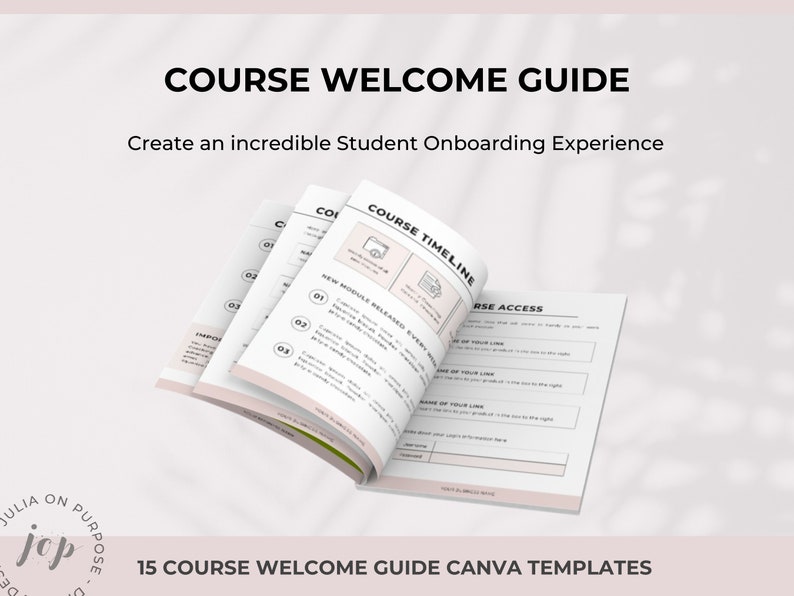 Course Onboarding Guide Canva Template Course Welcome Guide Student ...